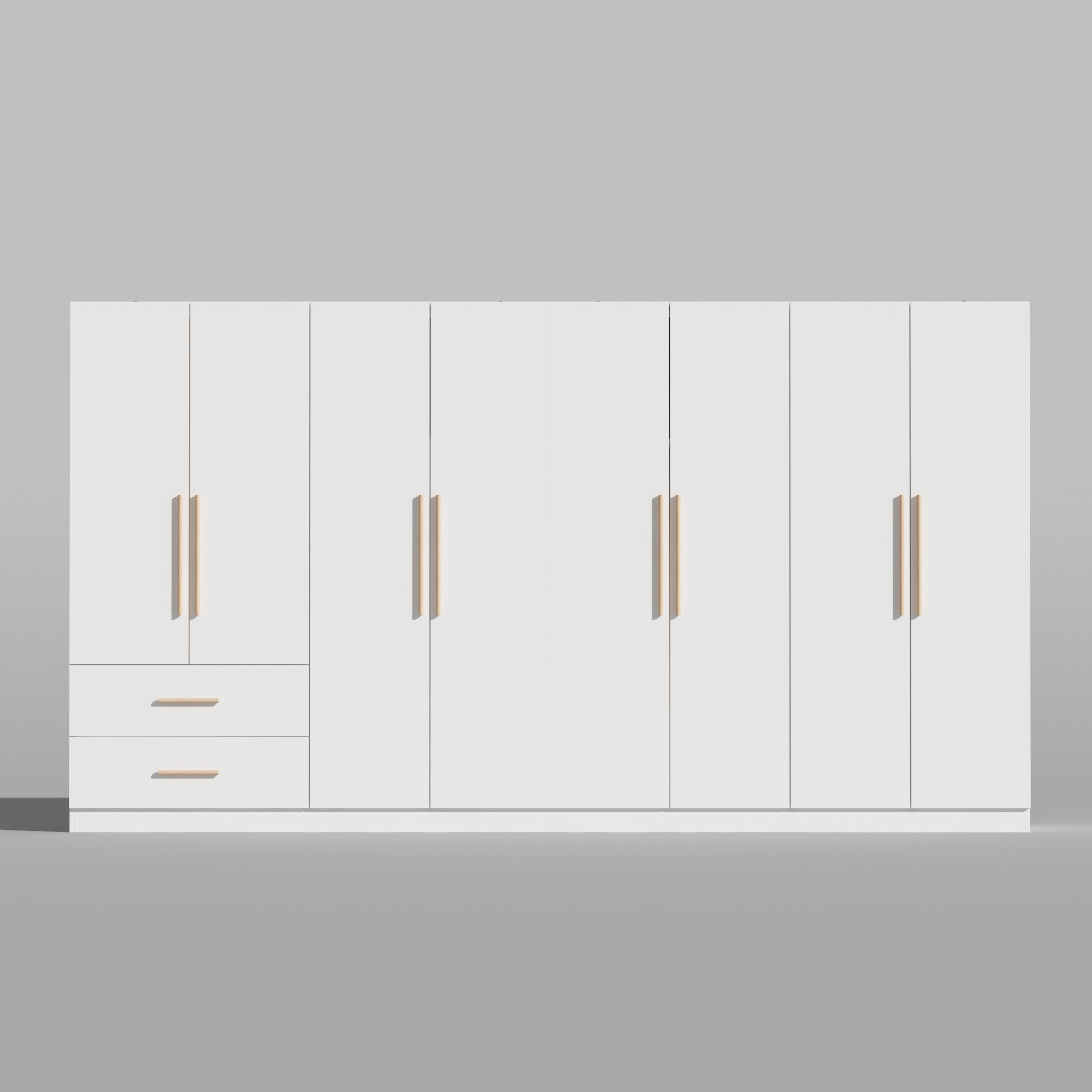 Latitude Run® Elegant 8-Door Wardrobe With Modern Design, Ample Storage ...