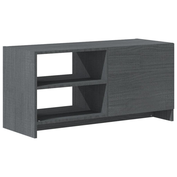 17 Stories Grey TV Cabinet 80X31x39 Cm | Durable Solid Pinewood ...