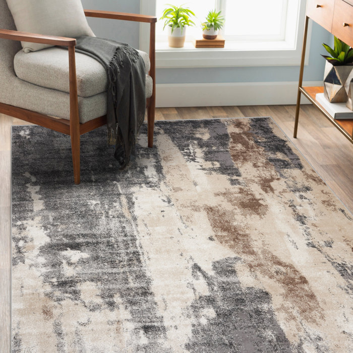 17 Stories Dolbeare Abstract Gray Area Rug & Reviews | Wayfair