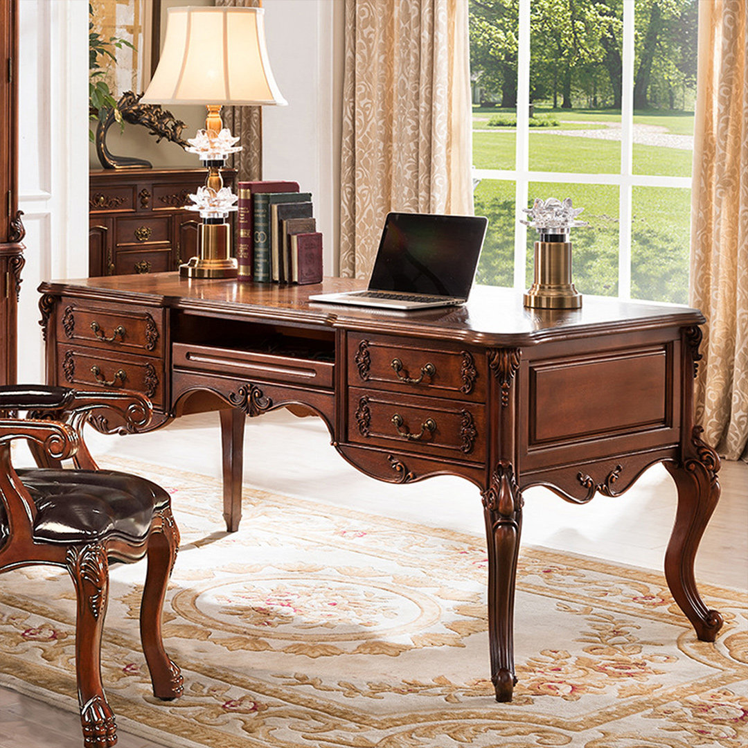 Furnire Lewi Chestnut Rectangular Solid Wood desks | Wayfair