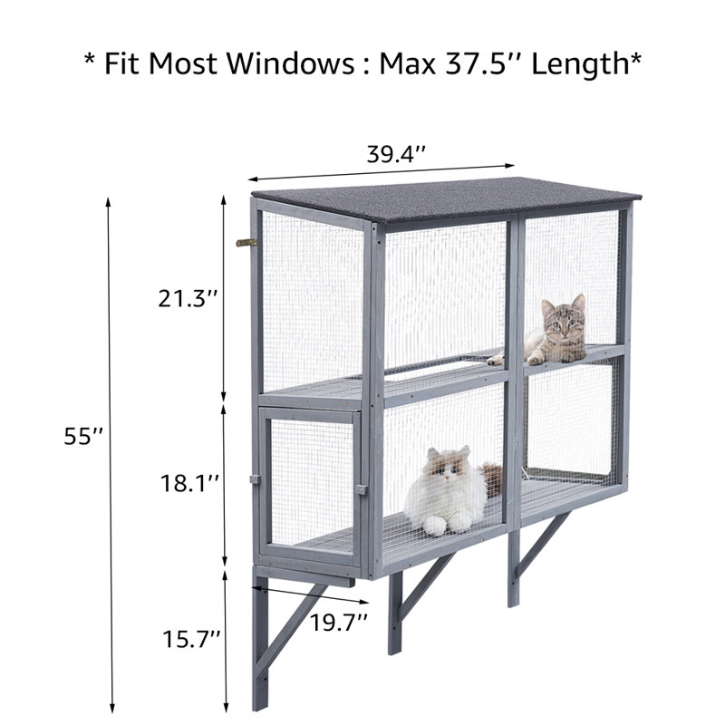 Archie & Oscar™ 2 Tiers Window Box Enclosure For Multiple Indoor Cats ...