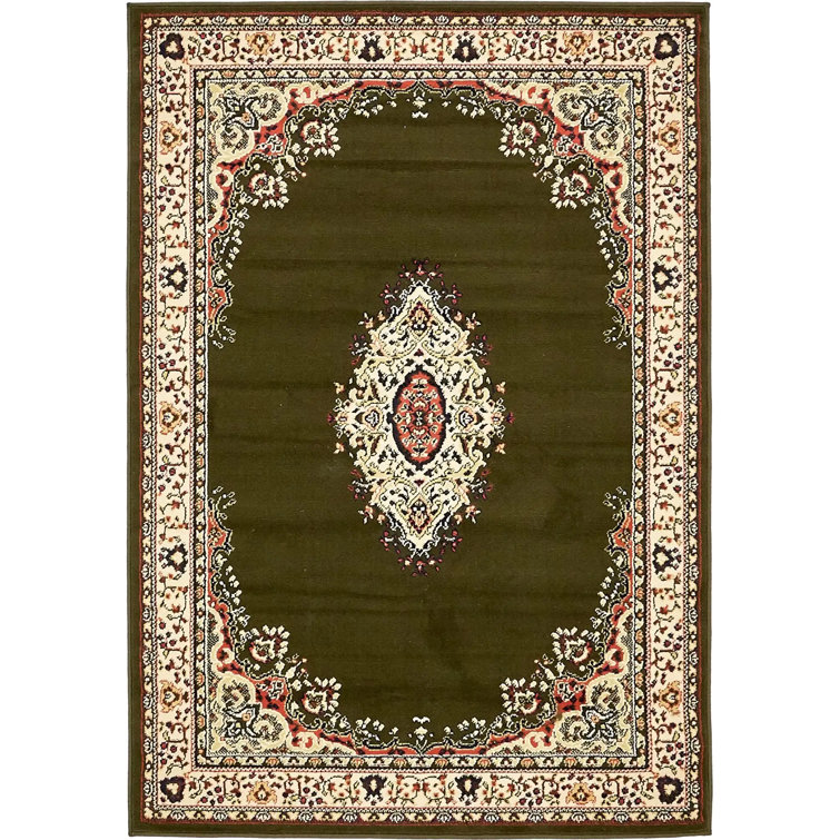 World Menagerie Balthrop Floral Green Area Rug & Reviews | Wayfair