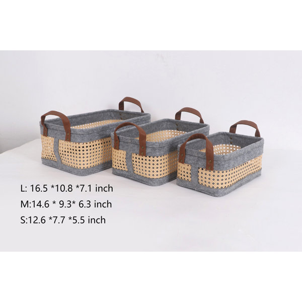 Bayou Breeze Modern Multipurpose Rattan Storage Cubes Organizer Basket ...