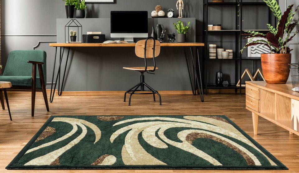 Wrought Studio™ Marthel RUG 2*8 : F606A GREEN / IVORY | Wayfair
