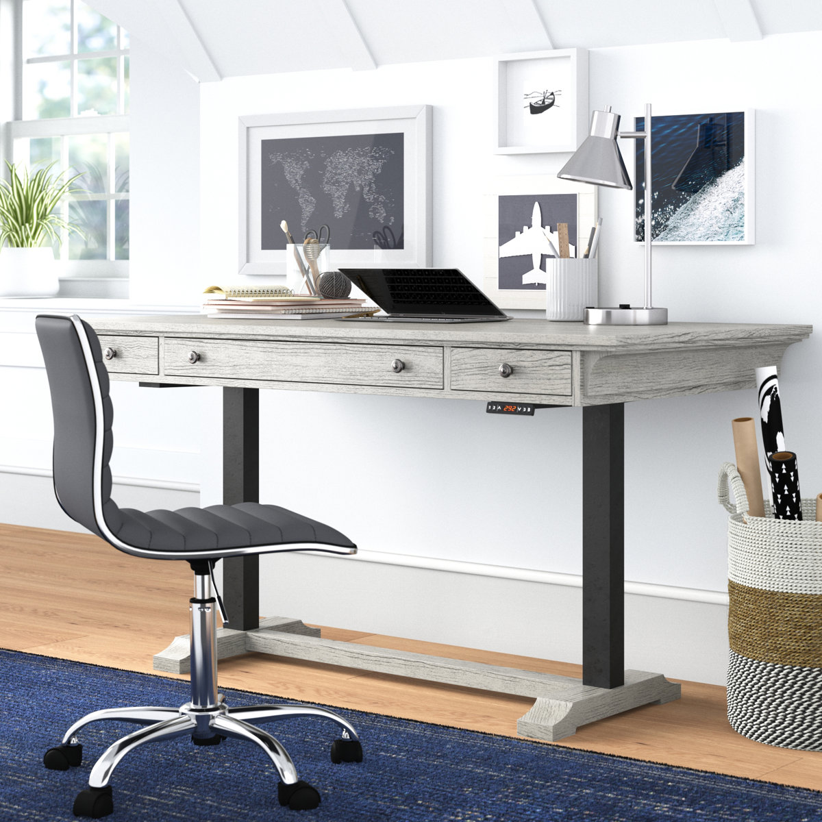 Laurel Foundry Modern Farmhouse® Hofer 60" Wide Lift Desk, Grand ...