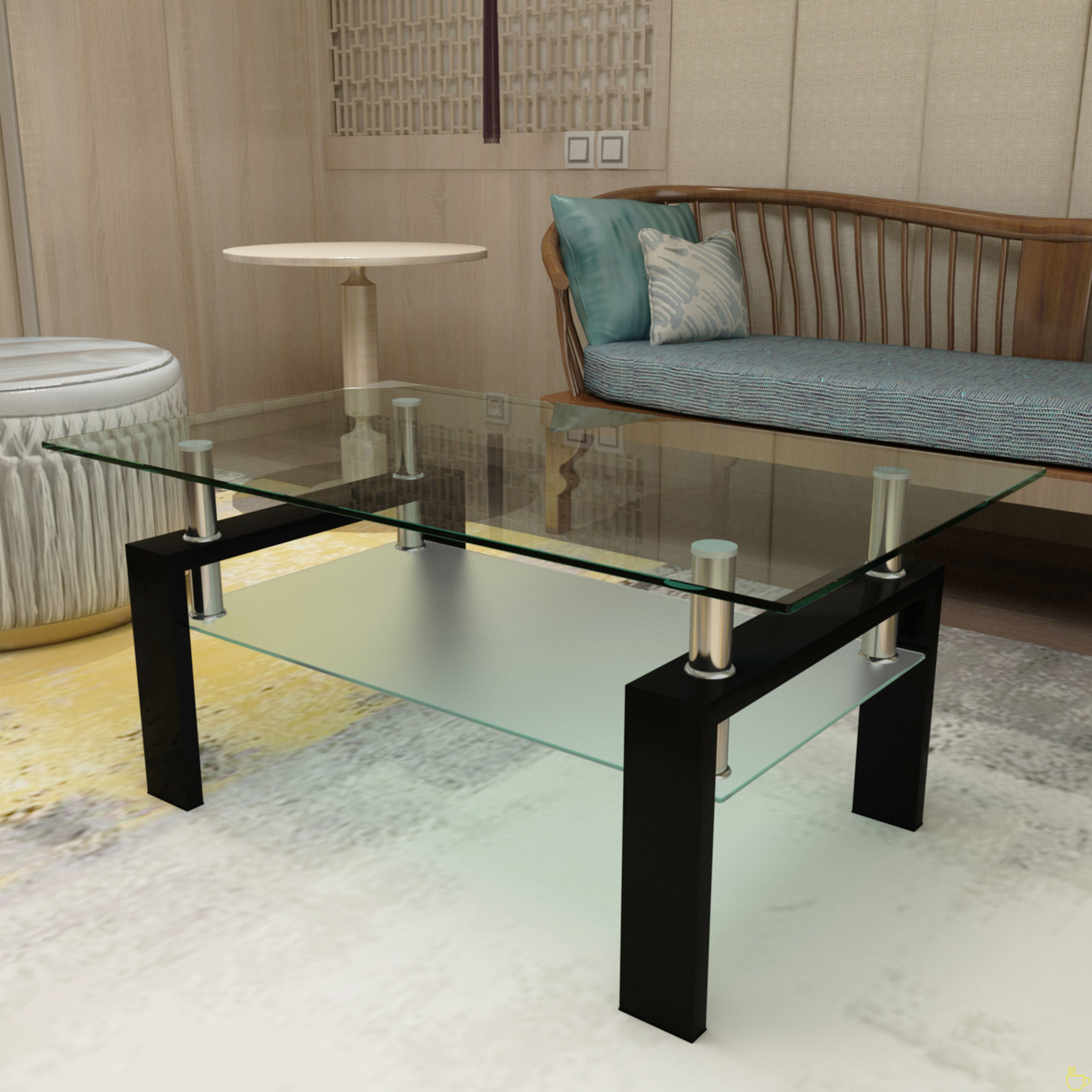 Wrought Studio™ Clear Coffee Table, Side Center Tables | Wayfair