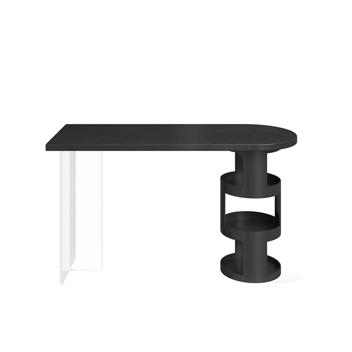 Corrigan Studio® 55.12" Vintage Black Ash High-Leg Bar Counter | Wayfair