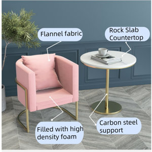 Mercer41 Pink Wrap-around Sofa And Round Table Set | Wayfair