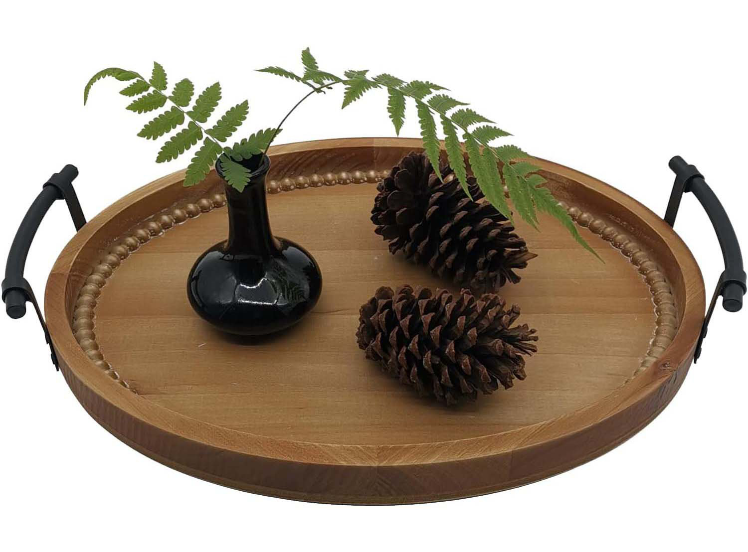 One Allium Way® Oval Rustic Wooden Decorative Tray, Serving Tray With ...