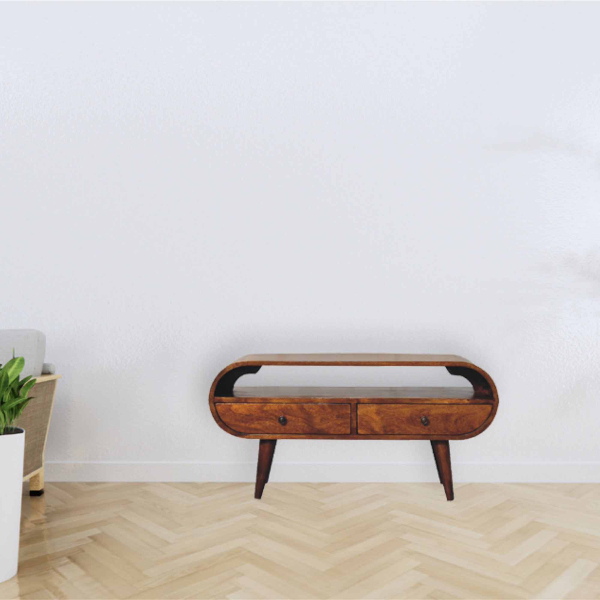 17 Stories Chestnut Circular TV Stand | Wayfair