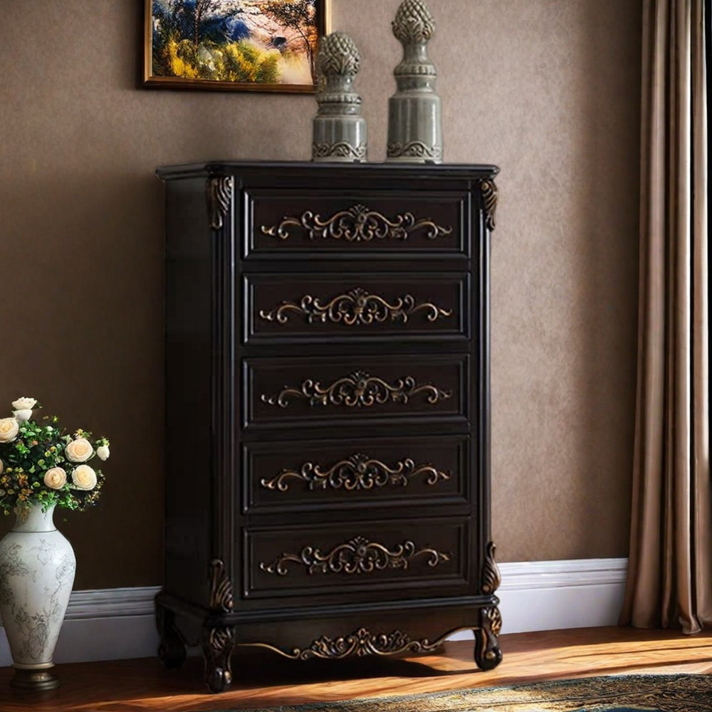 NICECABINET Vintage Carved Distressed Wooden Accent Chests | Wayfair