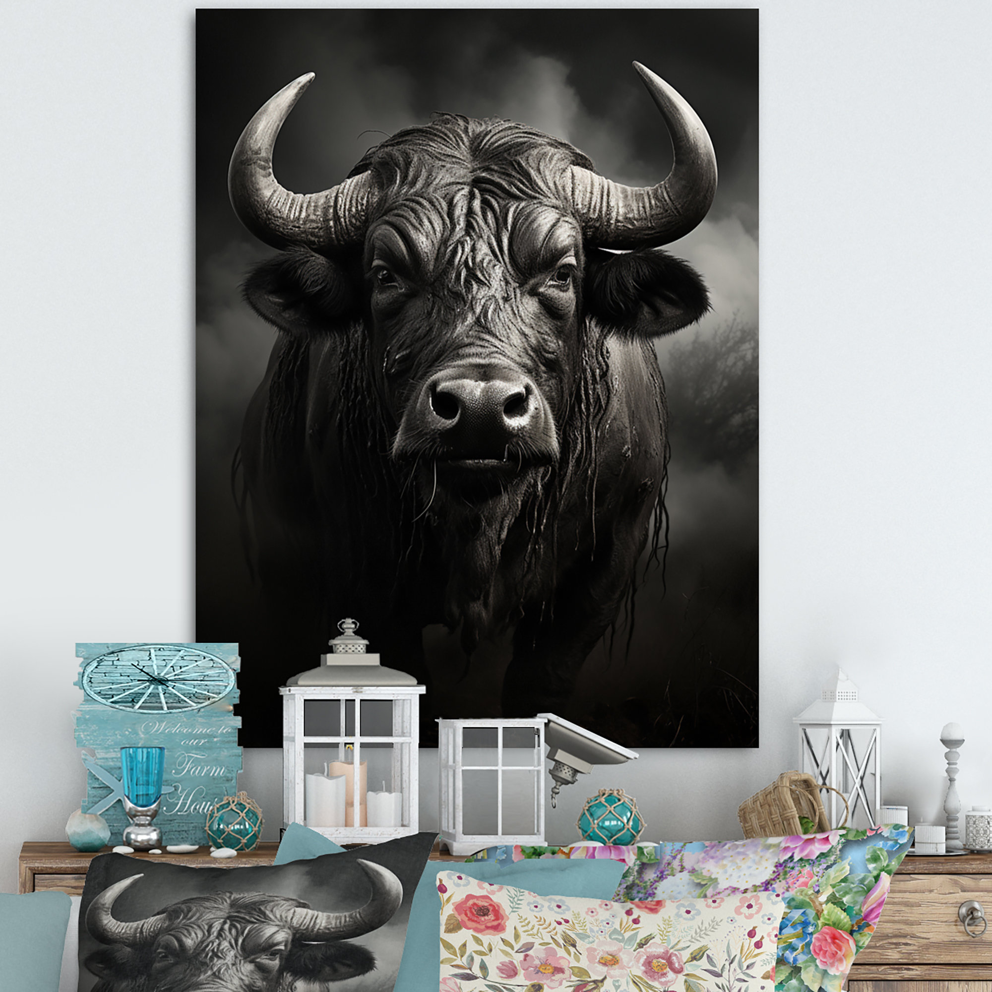 Foundry Select Grey Animal African Buffalo Extremely III - Print on ...