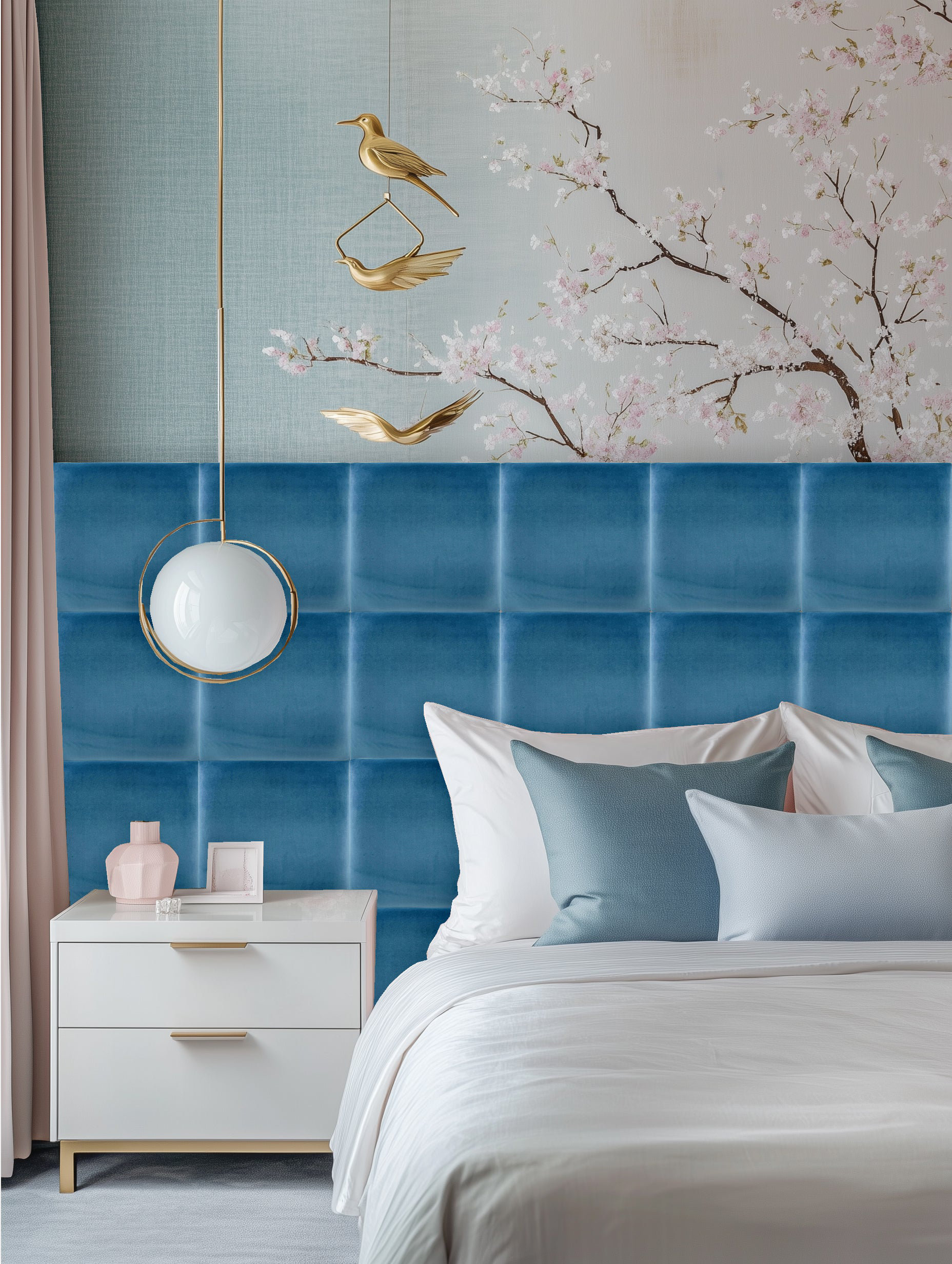 upholstered feature wall