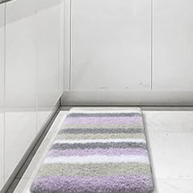 Red Barrel Studio® Striped Bathroom Rugs Bath Mat,Absorbent,Anti-Slip ...