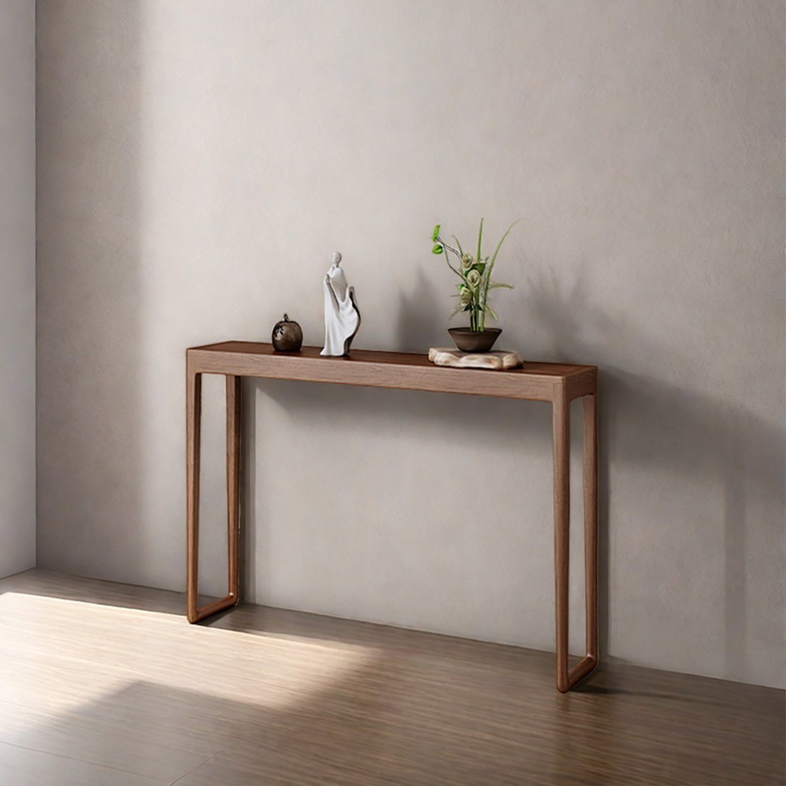 Hokku Designs Modern Minimalist Solid Wood Narrow Console Table | Wayfair