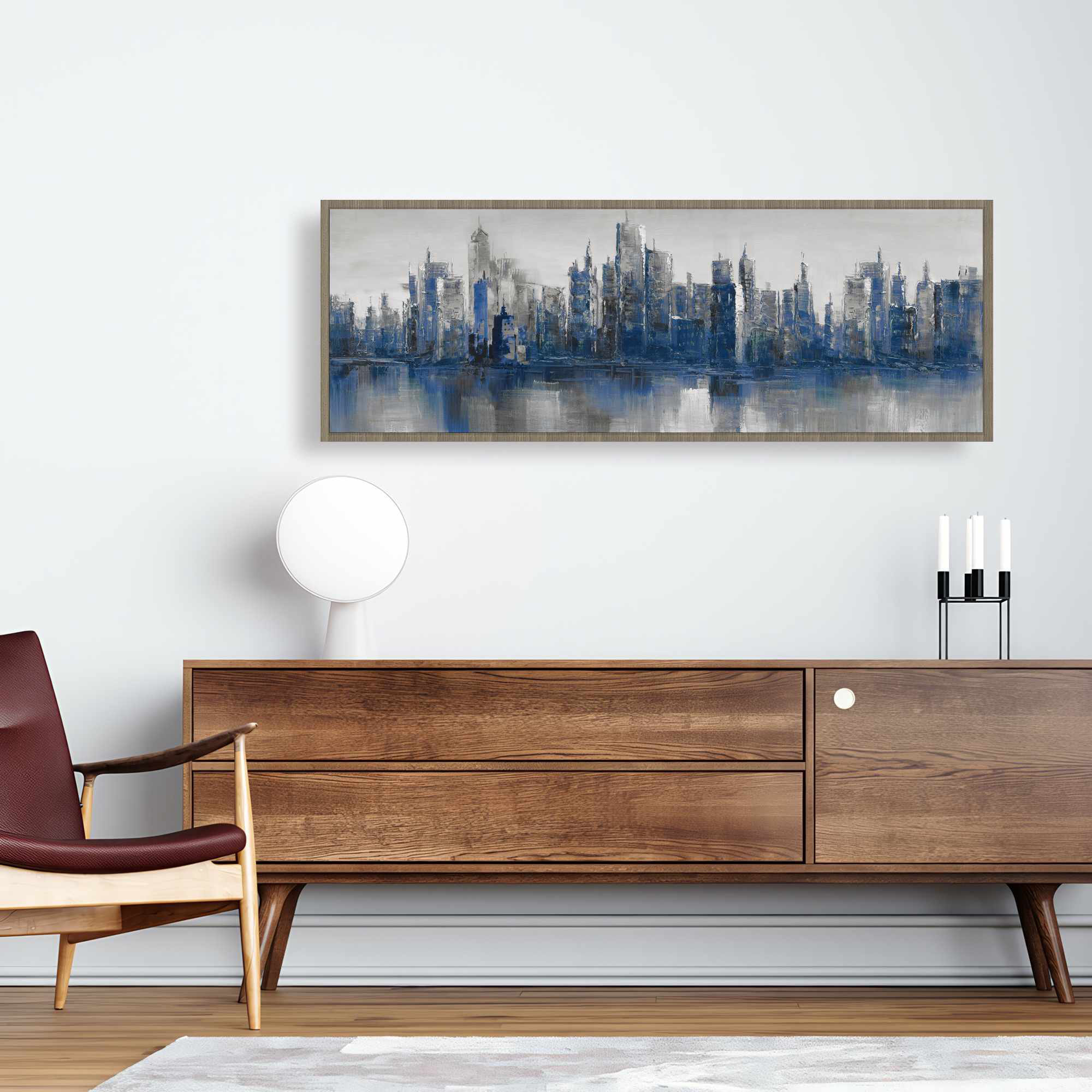 Lark Manor™ Blue Industrial Building Framed Canvas | Melancholy City ...