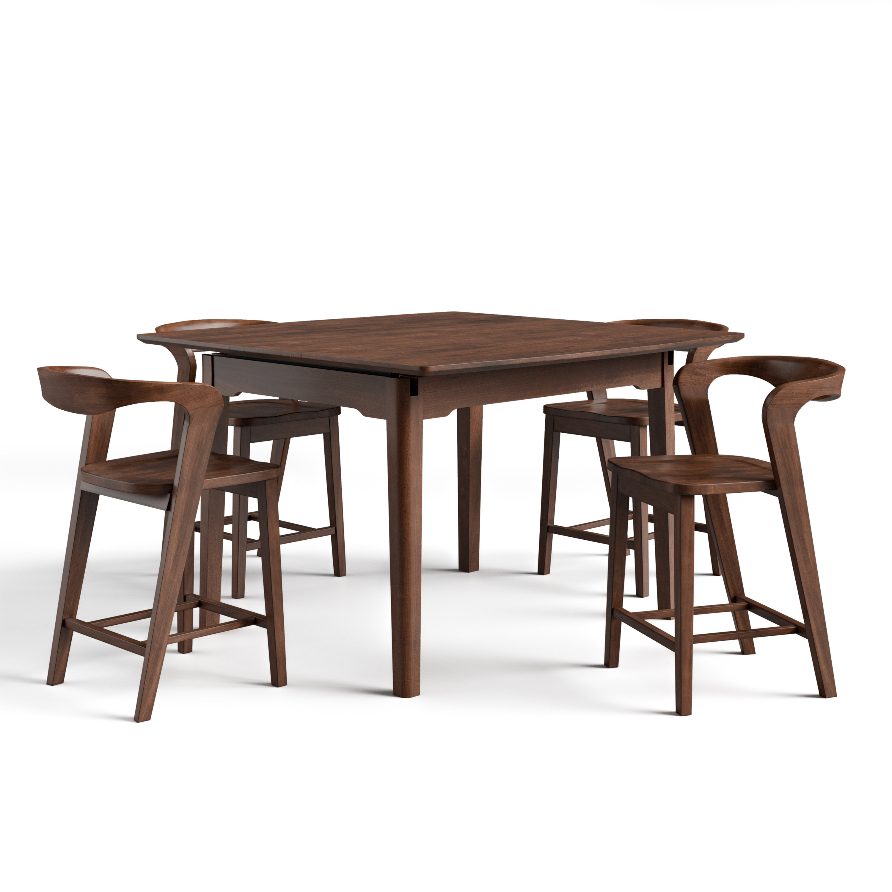 Corrigan Studio® Rozella Wrentham 5-Piece Solid Wood Counter Height ...