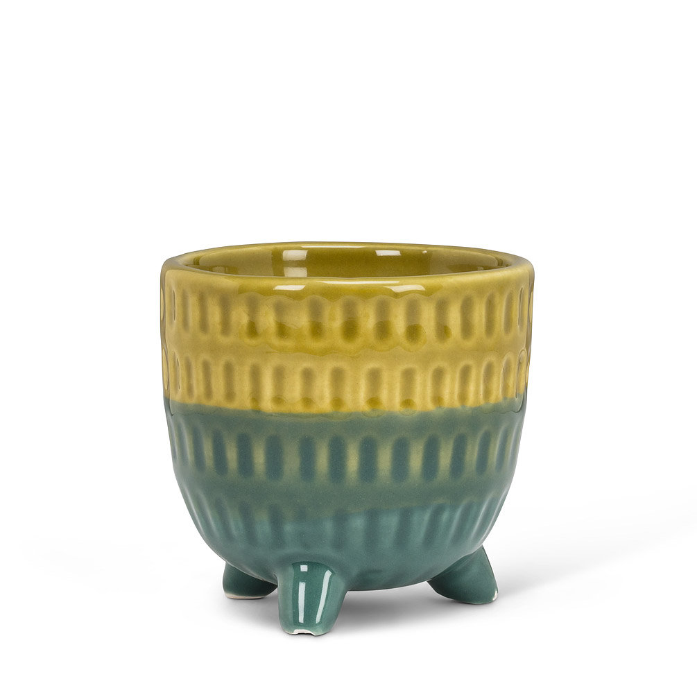 Dakota Fields Aytun Two Tone Footed Ceramic Cachepot | Wayfair