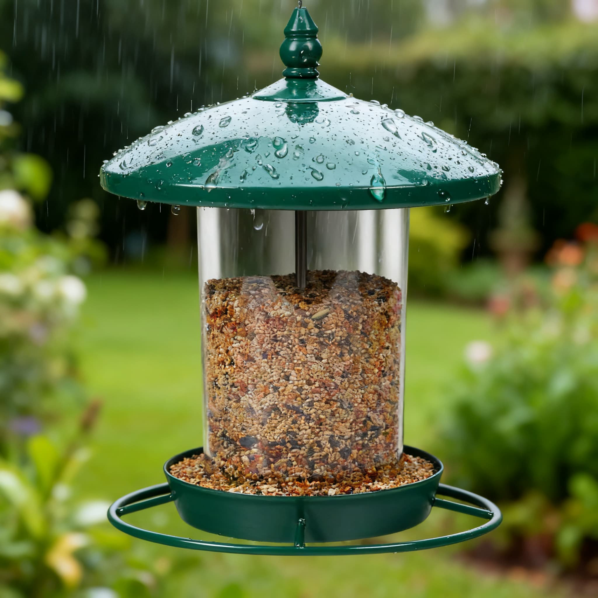 Arlmont & Co. Squirrel Proof Metal Bird Feeder With Chew-Proof ...
