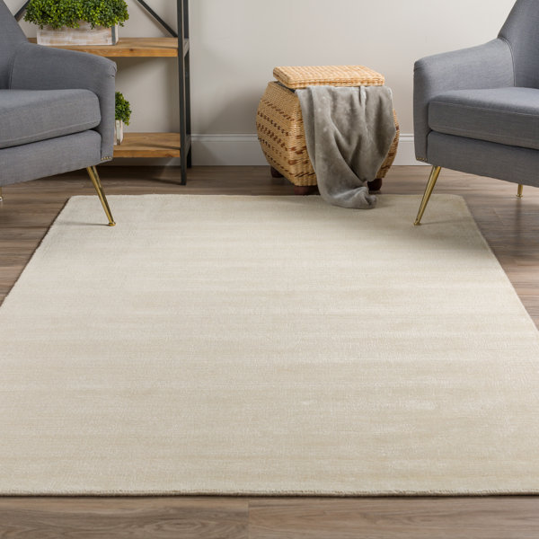 Eider & Ivory™ Addison Garrett Solid Pearl 3'6" X 5'6" Area Rug | Wayfair