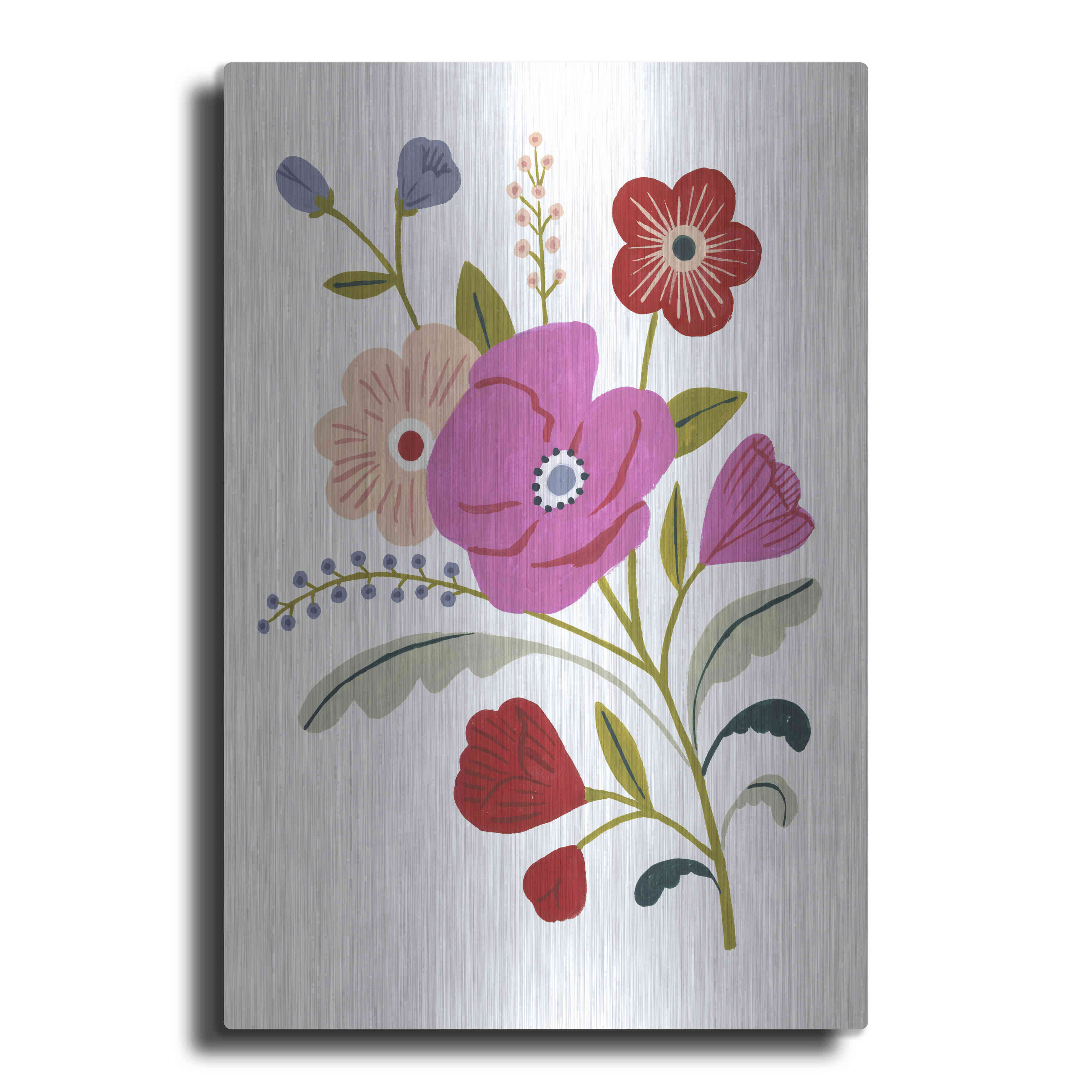 Red Barrel Studio Luxe Metal Art 'Simple Flora III' By Victoria Barn ...
