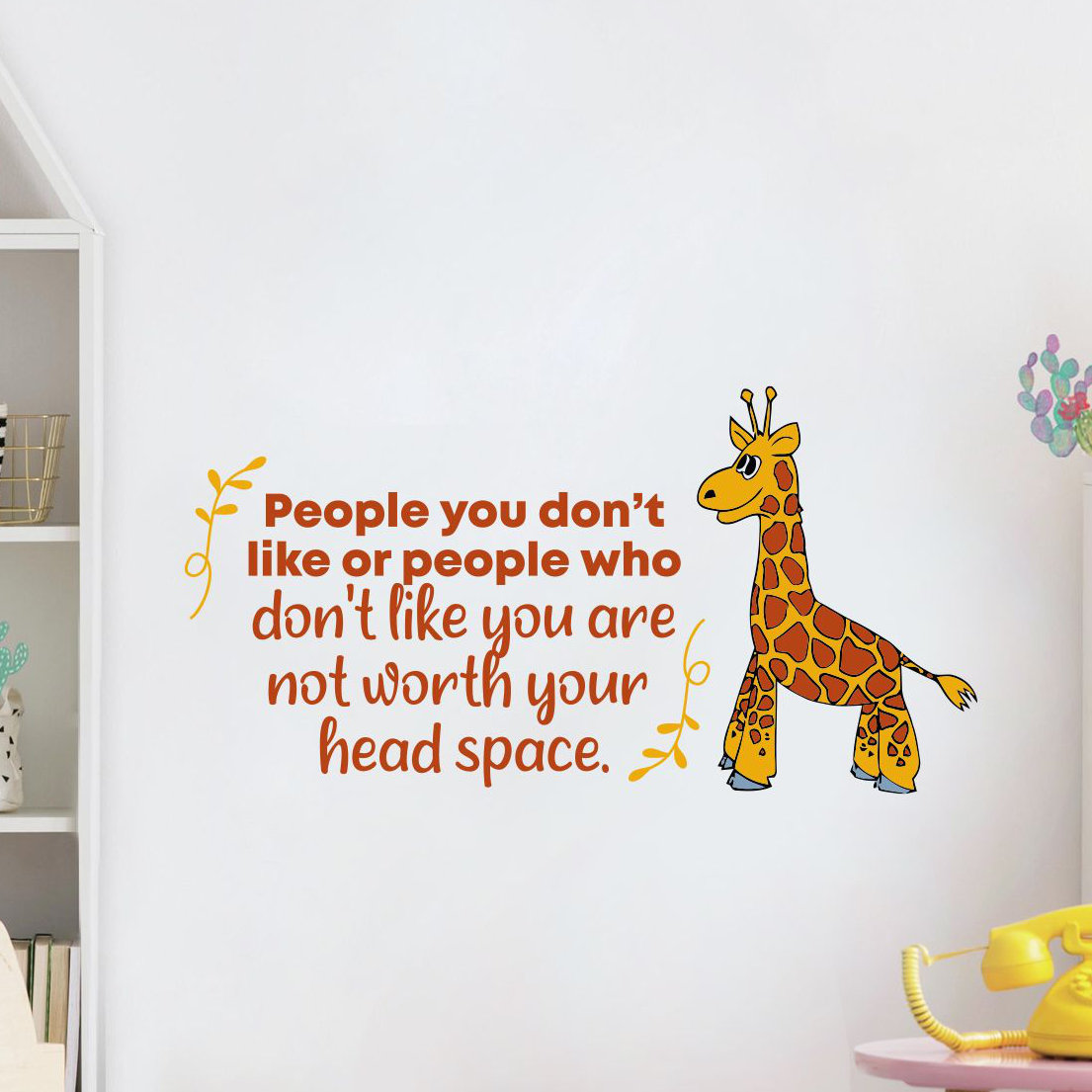 Zoomie Kids Head Space Giraffe Animal Cartoon Quotes Decors Wall ...