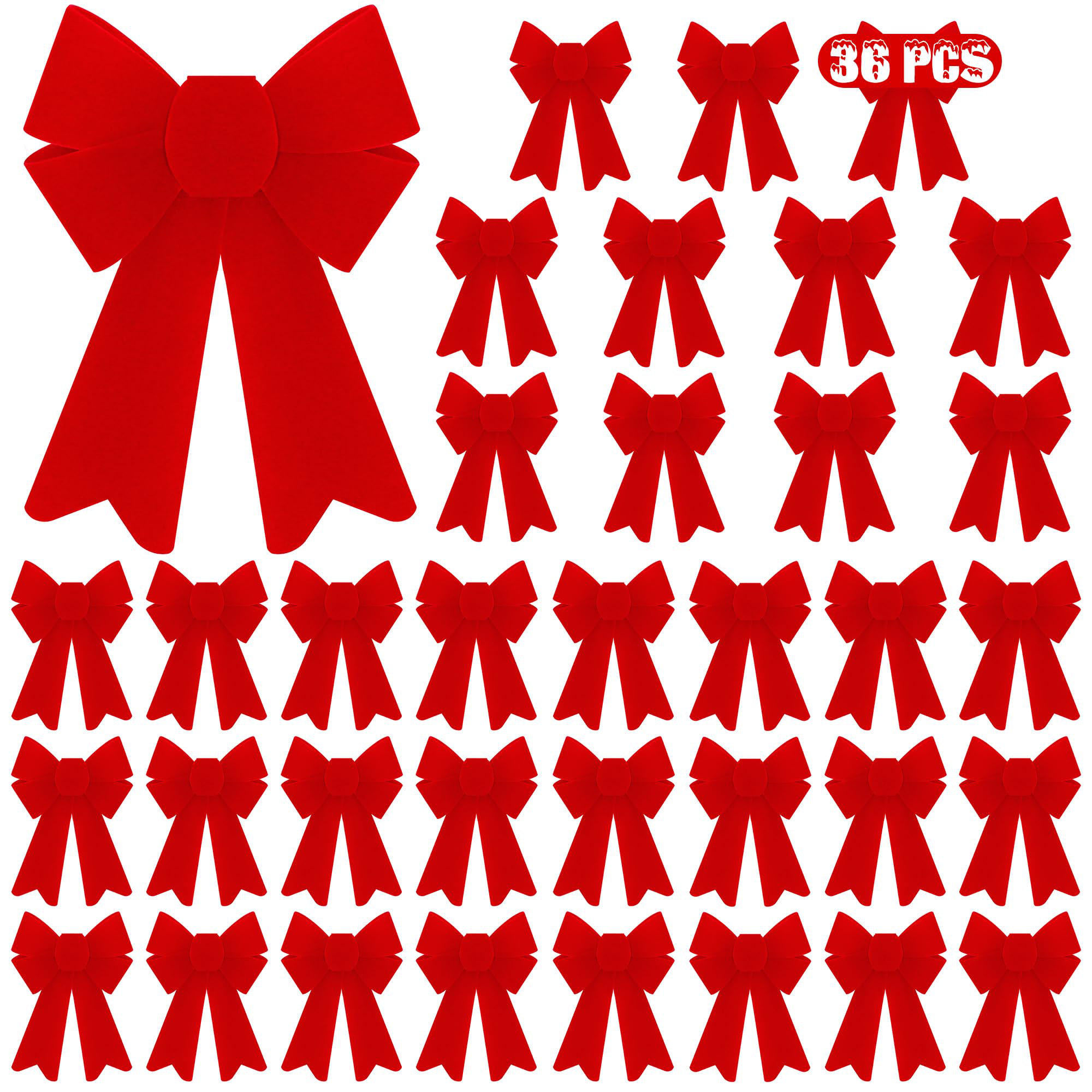 The Holiday Aisle® 36 PCS Red Christmas Bows 5" x 8" Large Christmas ...