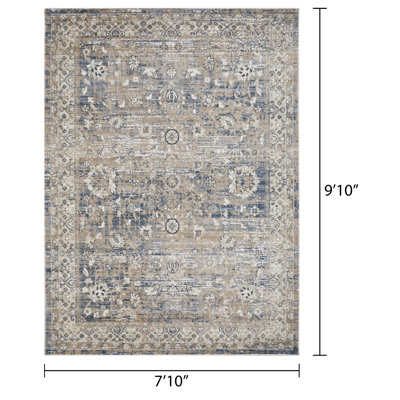 Lark Manor Amair Performance Blue/Cream/Gray Rug & Reviews | Wayfair