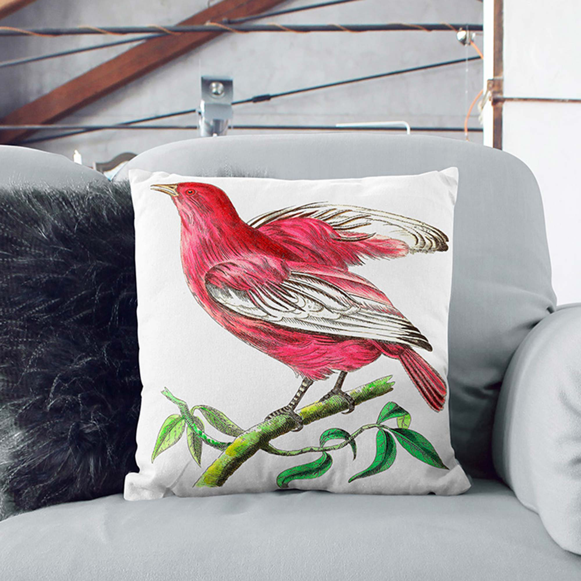East Urban Home Pompadour Chatterer Bird by George Shaw Cushion with ...