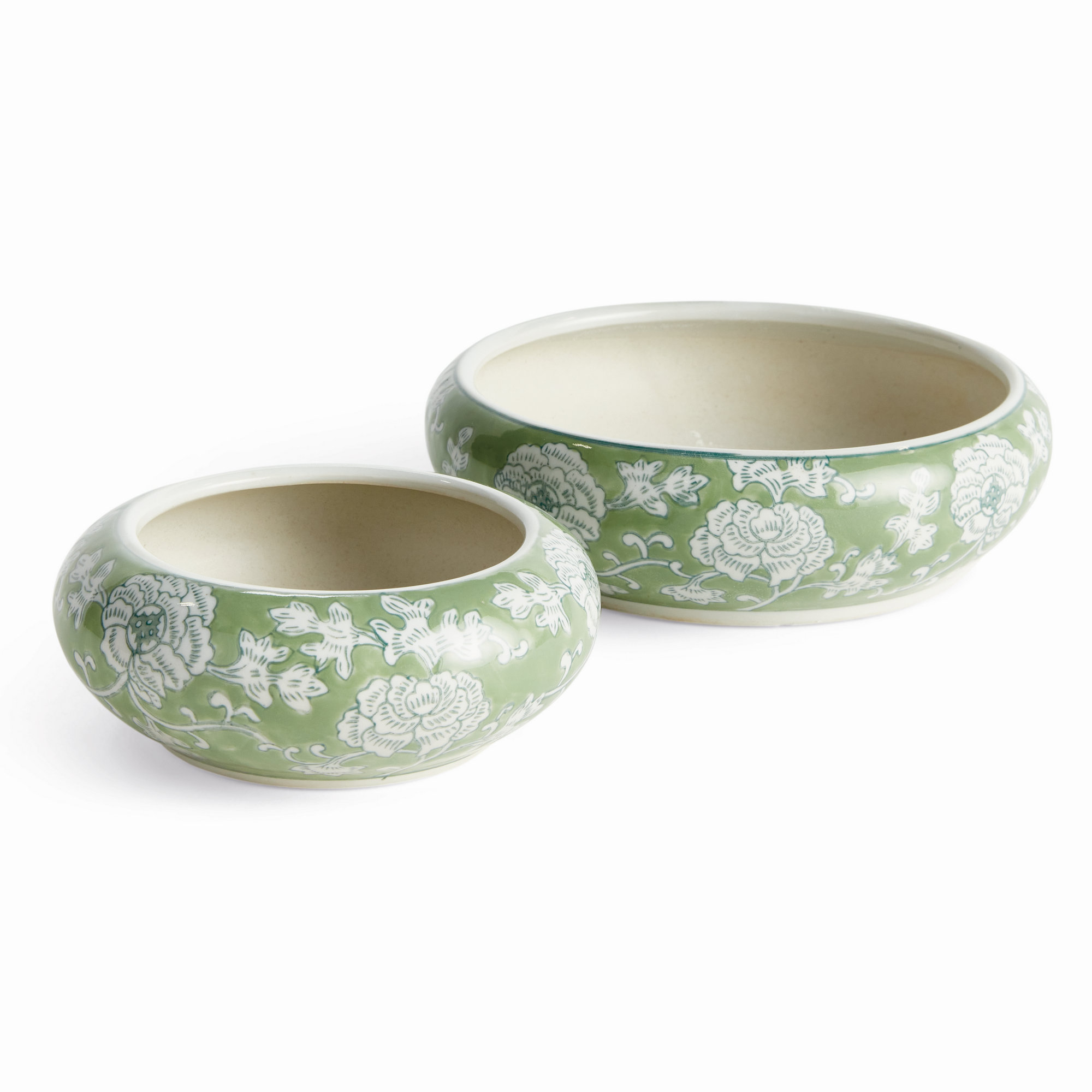 Fleur De Lis Living IMPERIAL LOTUS LOW POTS, SET OF 2 | Wayfair