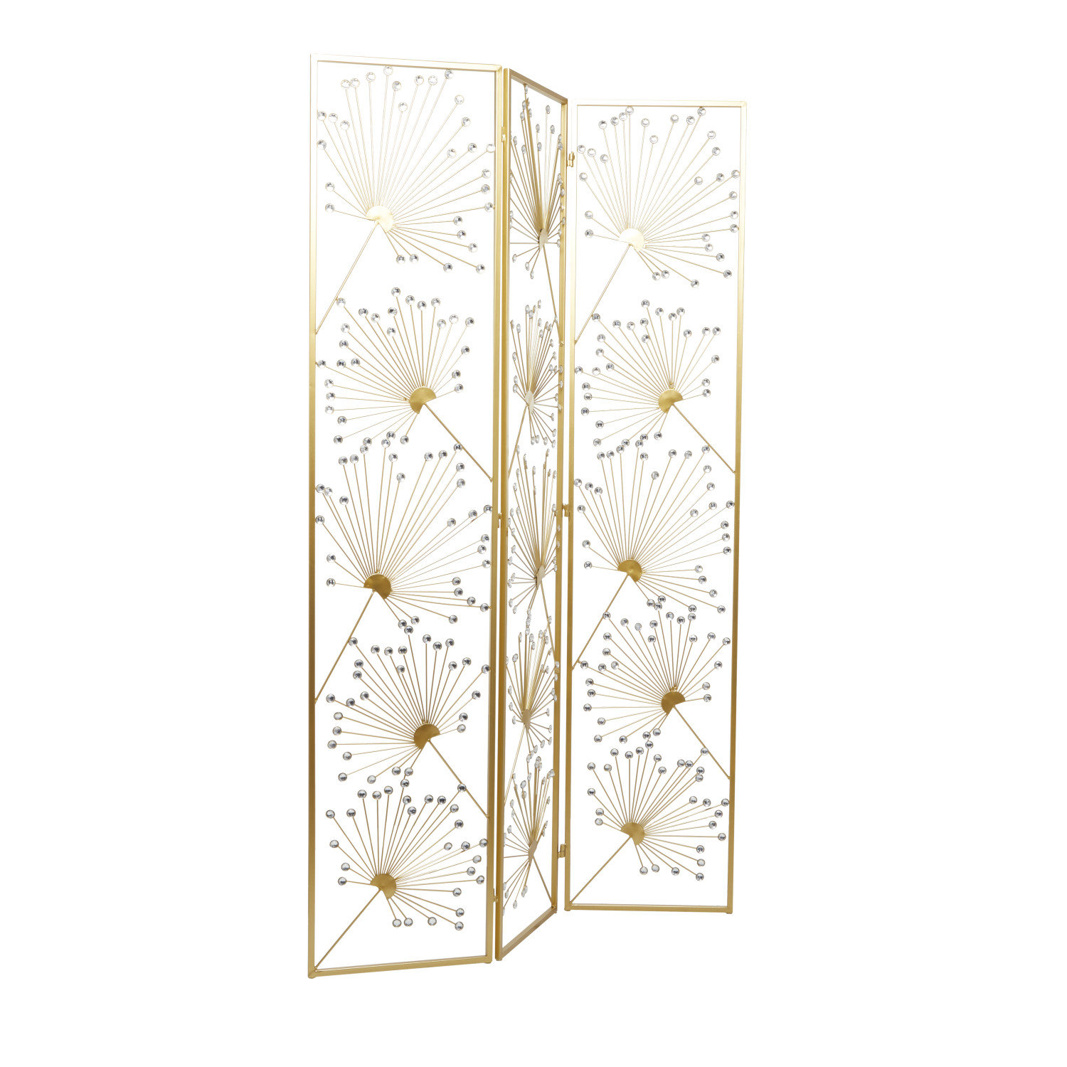 Rosdorf Park Akeel Metal Hinged Foldable Partition 3 Panel Floral ...