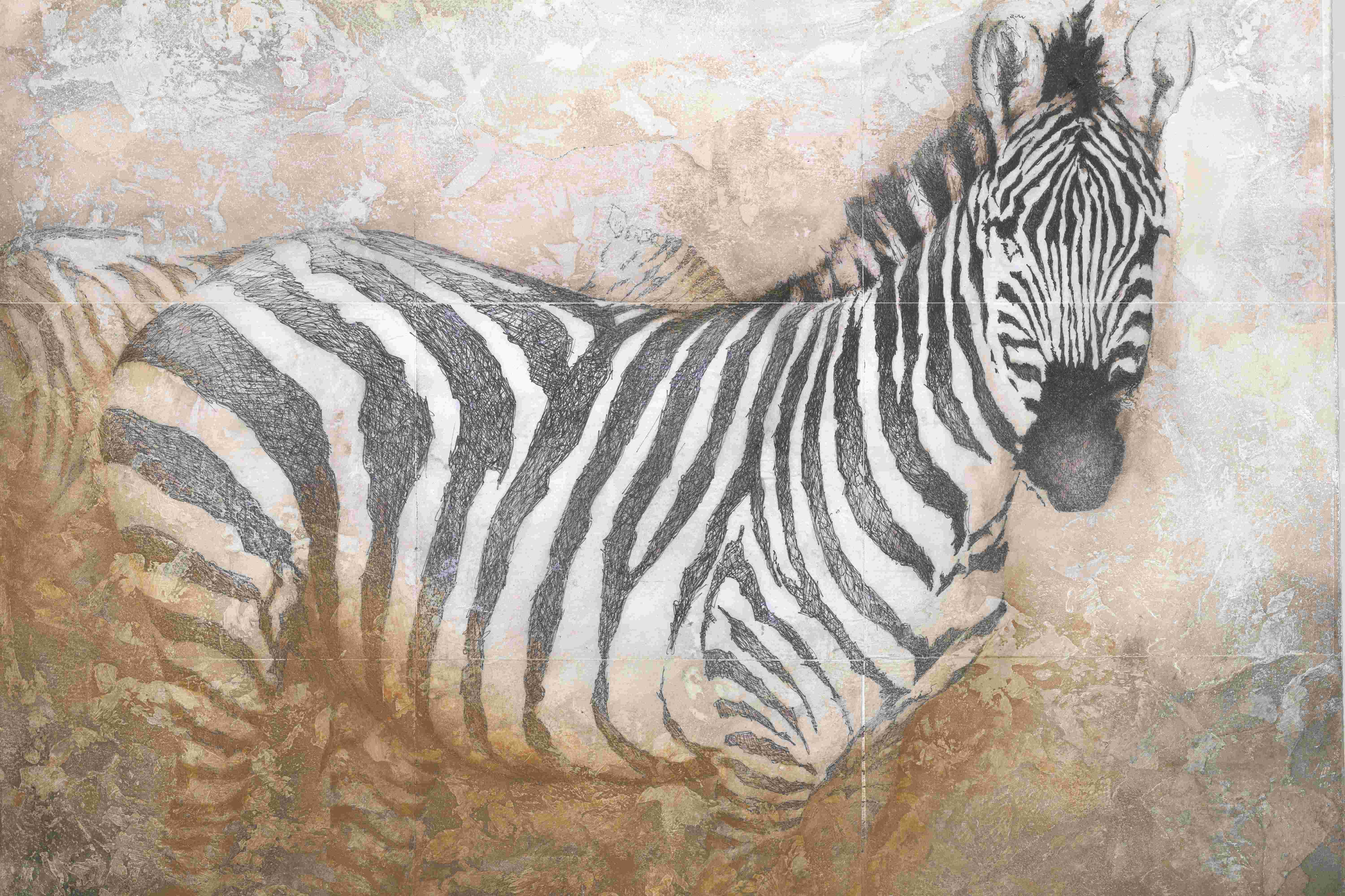 Ebern Designs Vintage Zebra Painting - Wrapped Canvas Painting | Wayfair