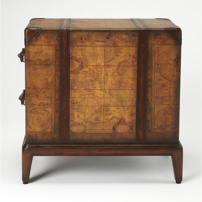 World Menagerie Dudash Old World Map End Table with Storage & Reviews ...