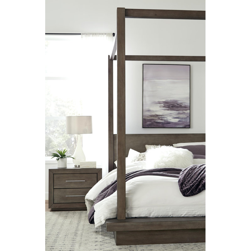 Joss & Main Brooks Solid Wood Low Profile Canopy Bed & Reviews | Wayfair