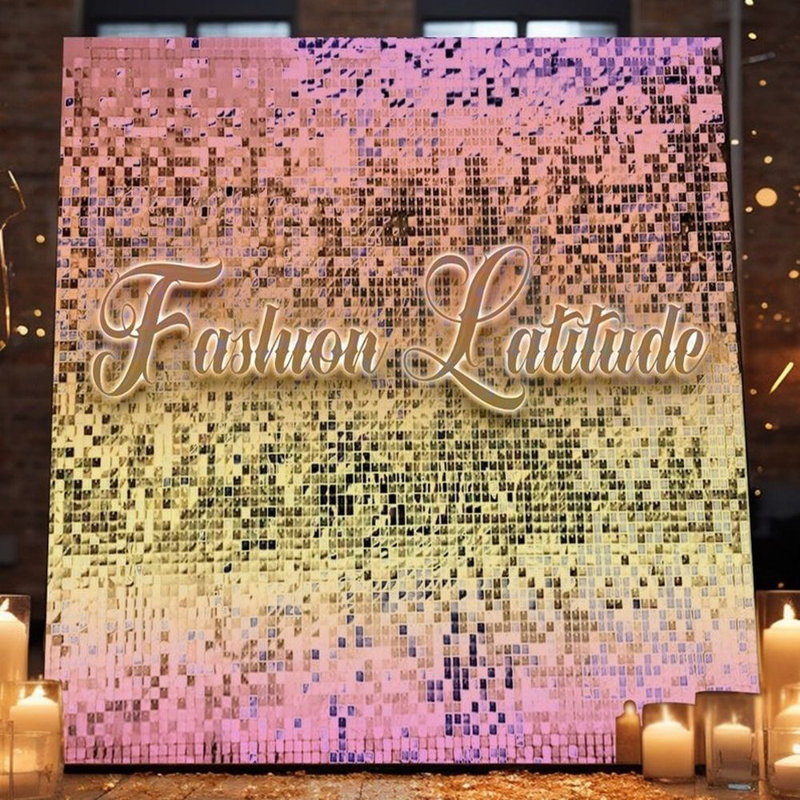 FashionSecretsLLC 12"x12" Clear Back Shimmer Sequin Wall Panels for ...