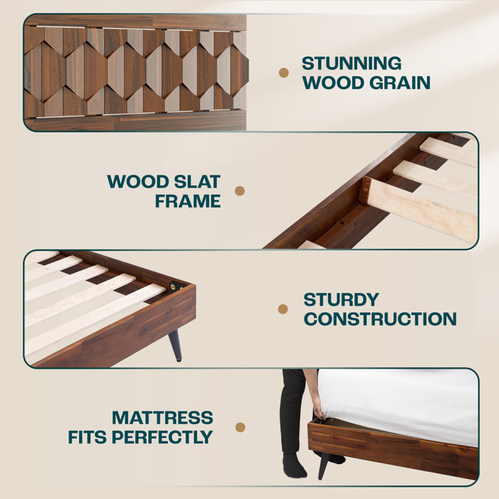 Corrigan Studio® Georgina Solid Wood Platform Bed Frame with Headboard ...