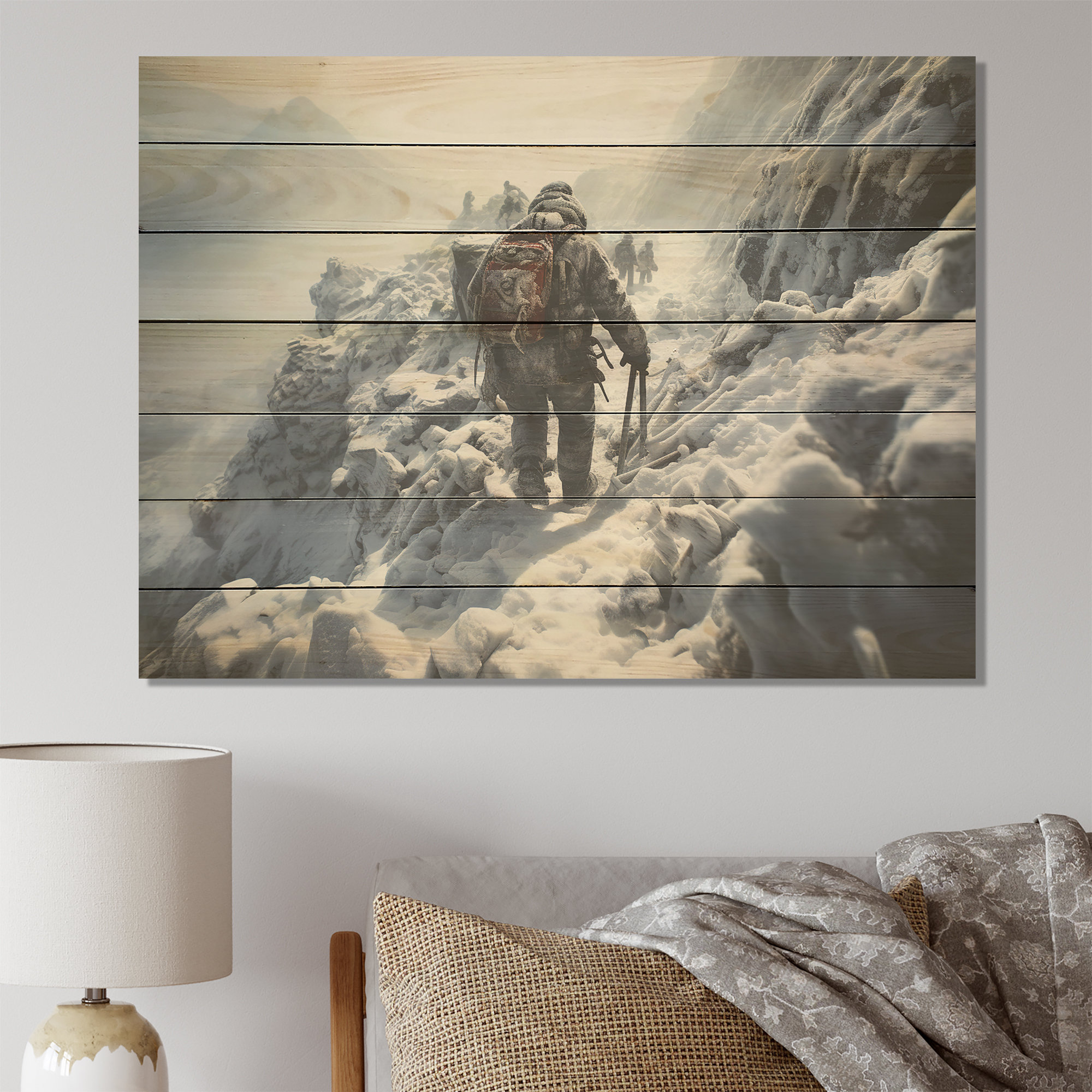 Millwood Pines Hicking Winter Mountain Track III - Hiking On Wood Print ...