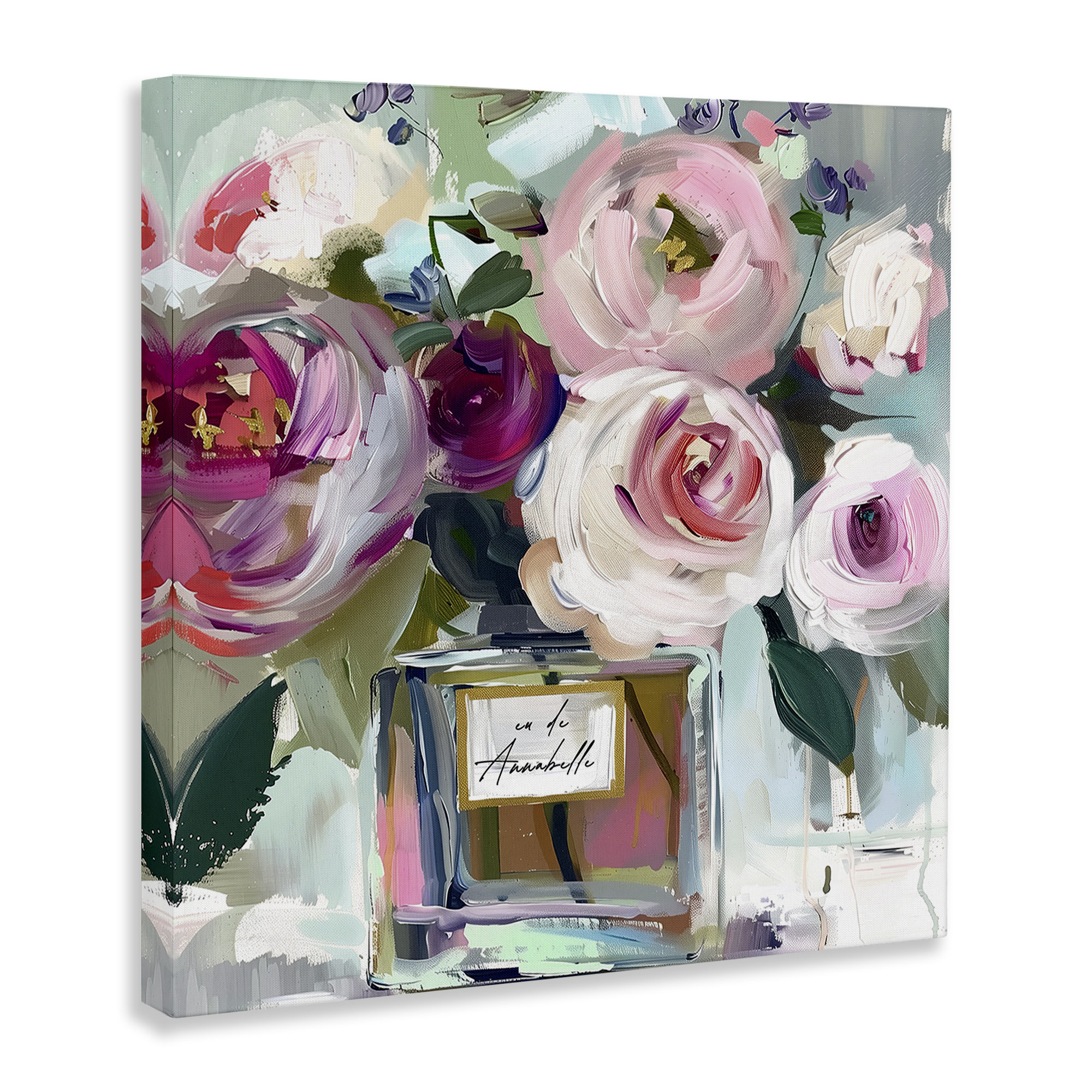 Ebern Designs Roses Are Pink Bouquet Canvas Wall Art, design by ...