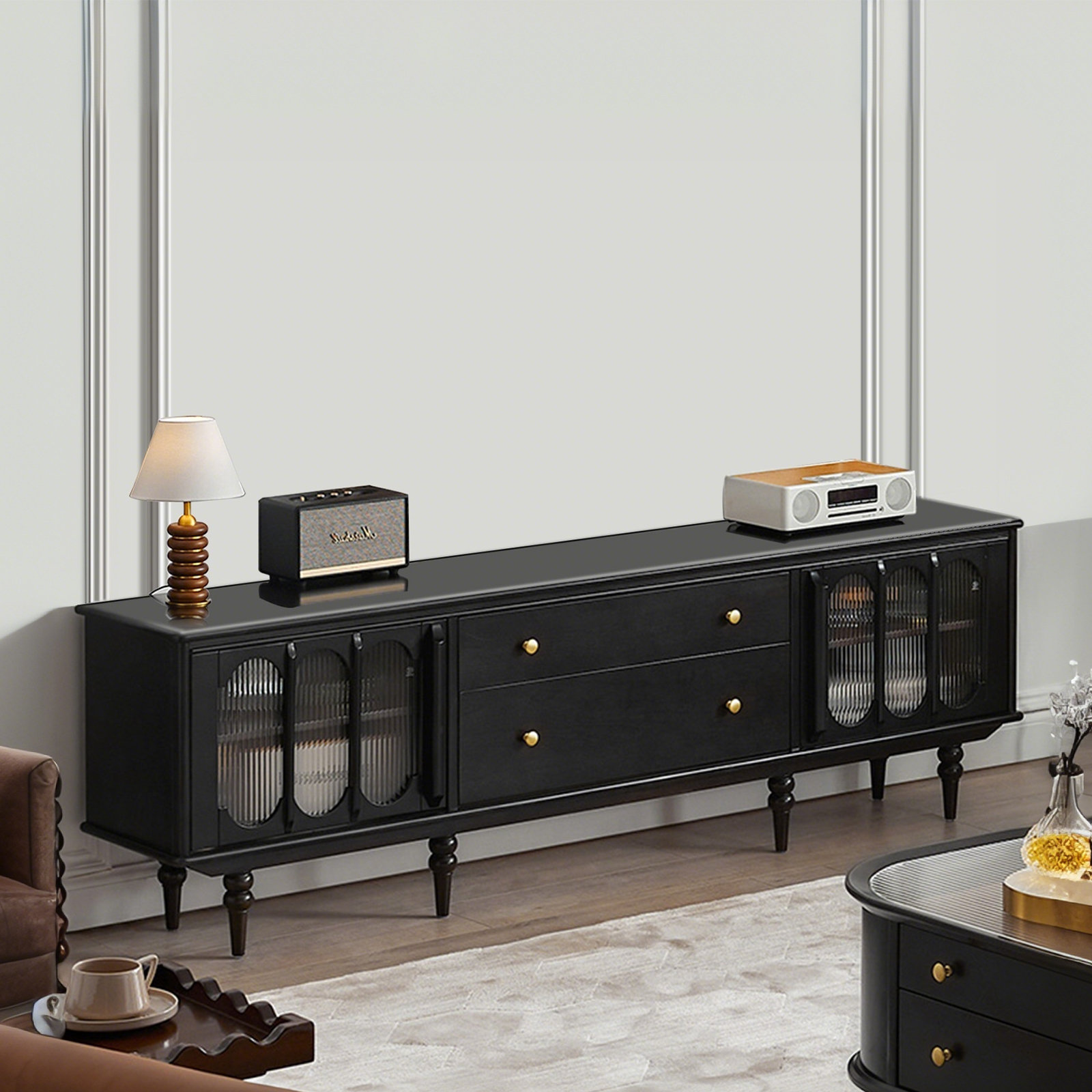 Charlton Home Emslie 86" TV Stand Media Console | Wayfair