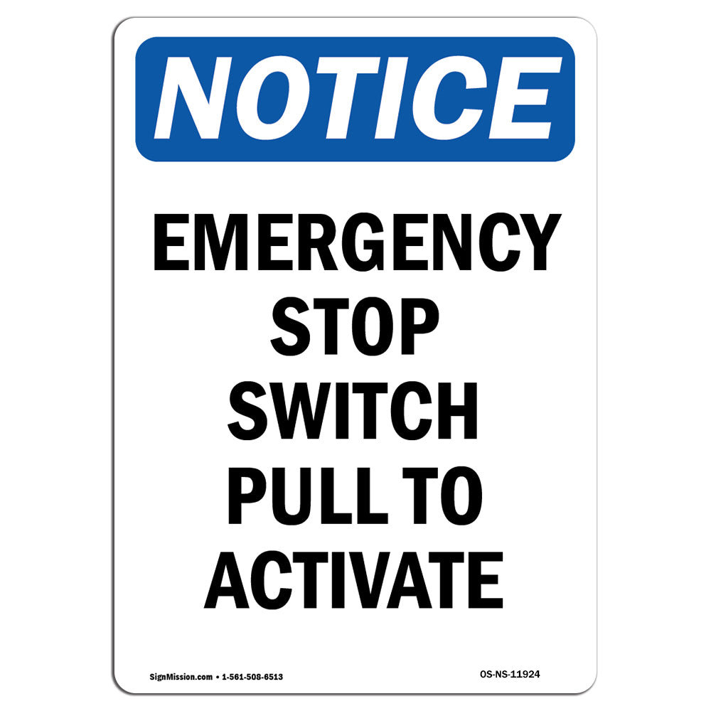 SignMission Emergency Stop Switch Pull to Activate Sign | Wayfair