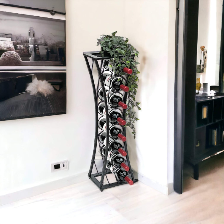 Brayden Studio Beisler 8 Bottle Floor Wine Bottle Rack Black | Wayfair ...