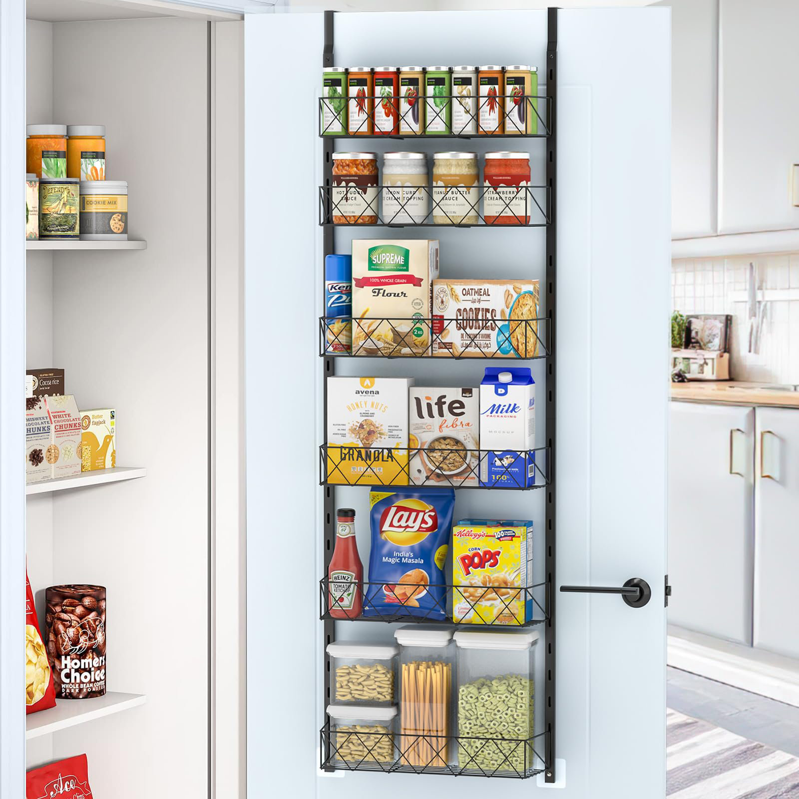 Mint Pantry Over The Door Pantry Organizer, 6-Tier Pantry Door ...