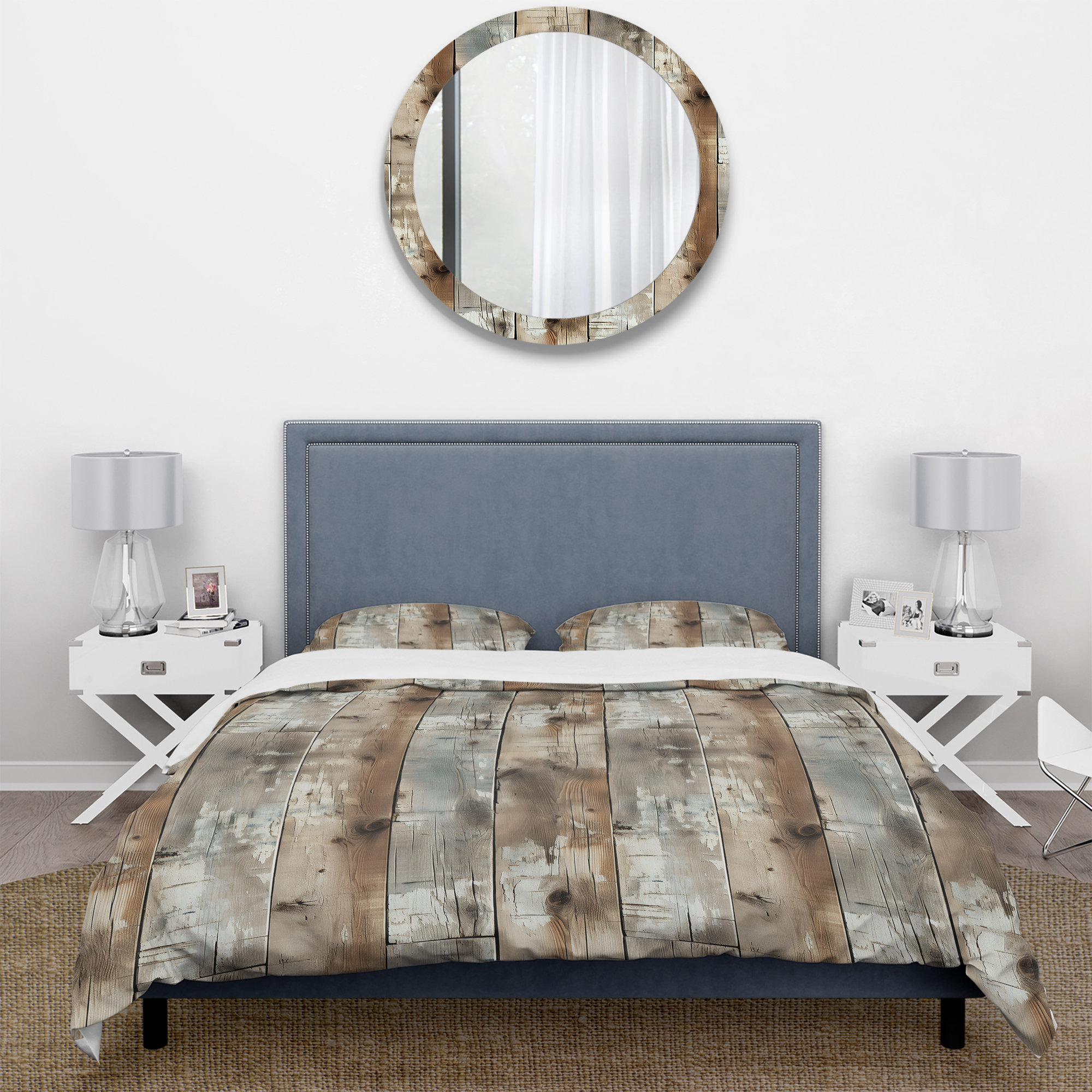 Design Art Rustic Farmhouse Wooden Planks I - Vintage Duvet Cover Set ...