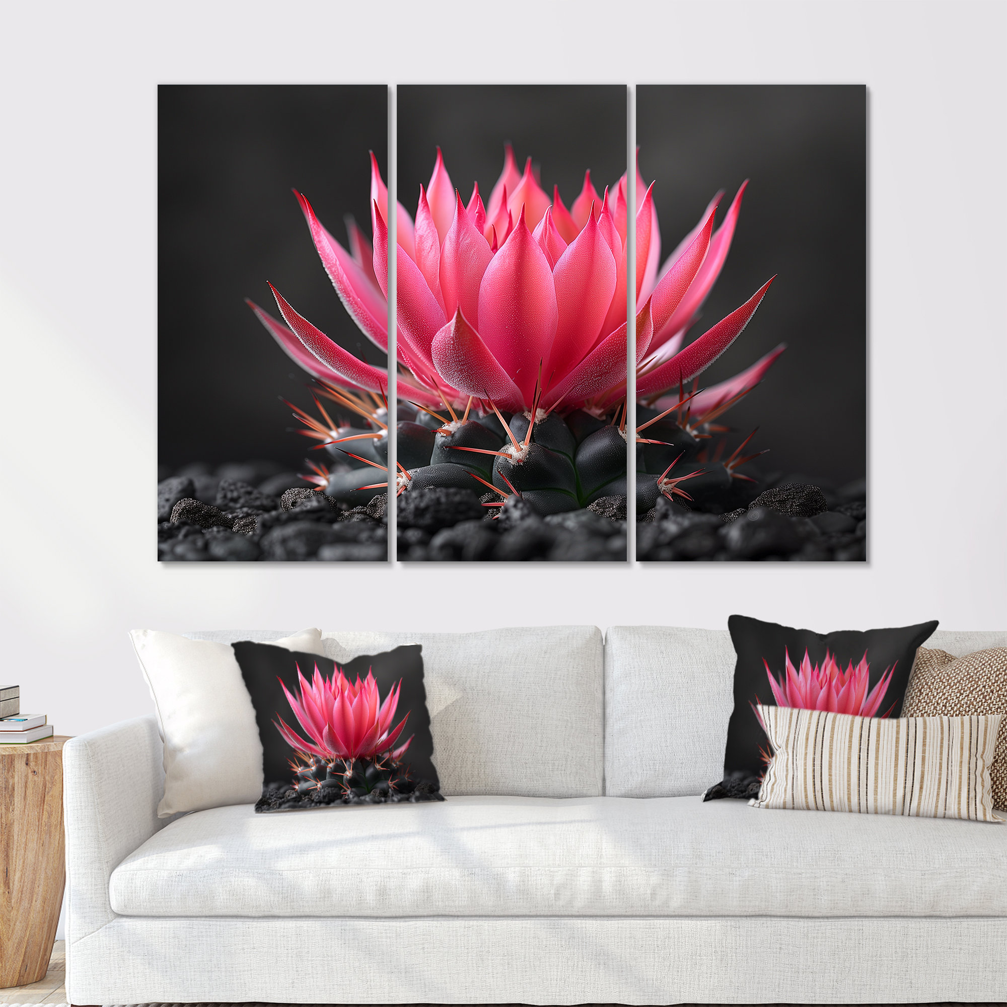 Dakota Fields Pink Grey Cactus Floral Beauty " Pink Grey Cactus Floral ...