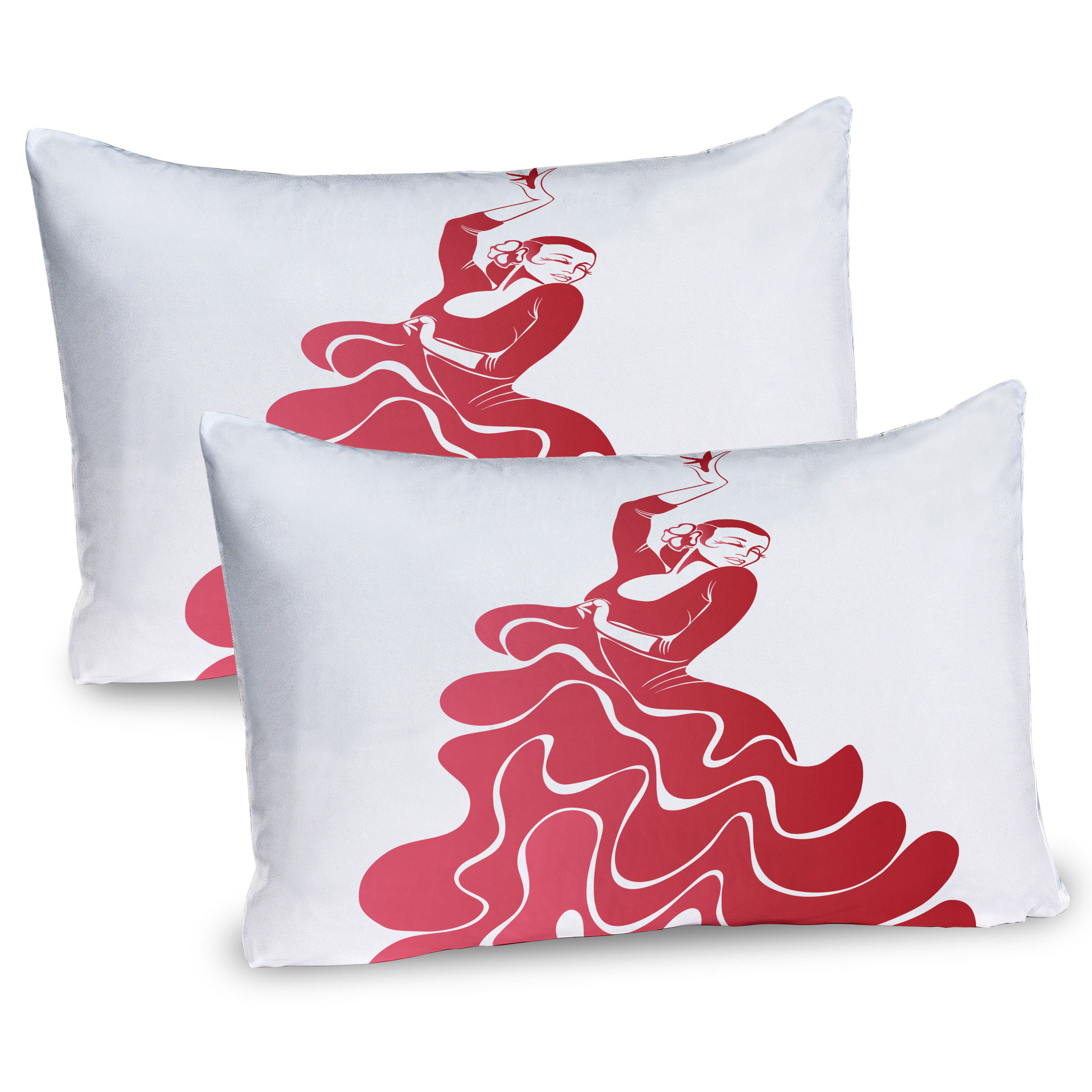 Ambesonne Spanish Pillow Sham 2 Pack Flamenco Performance Dark Coral ...