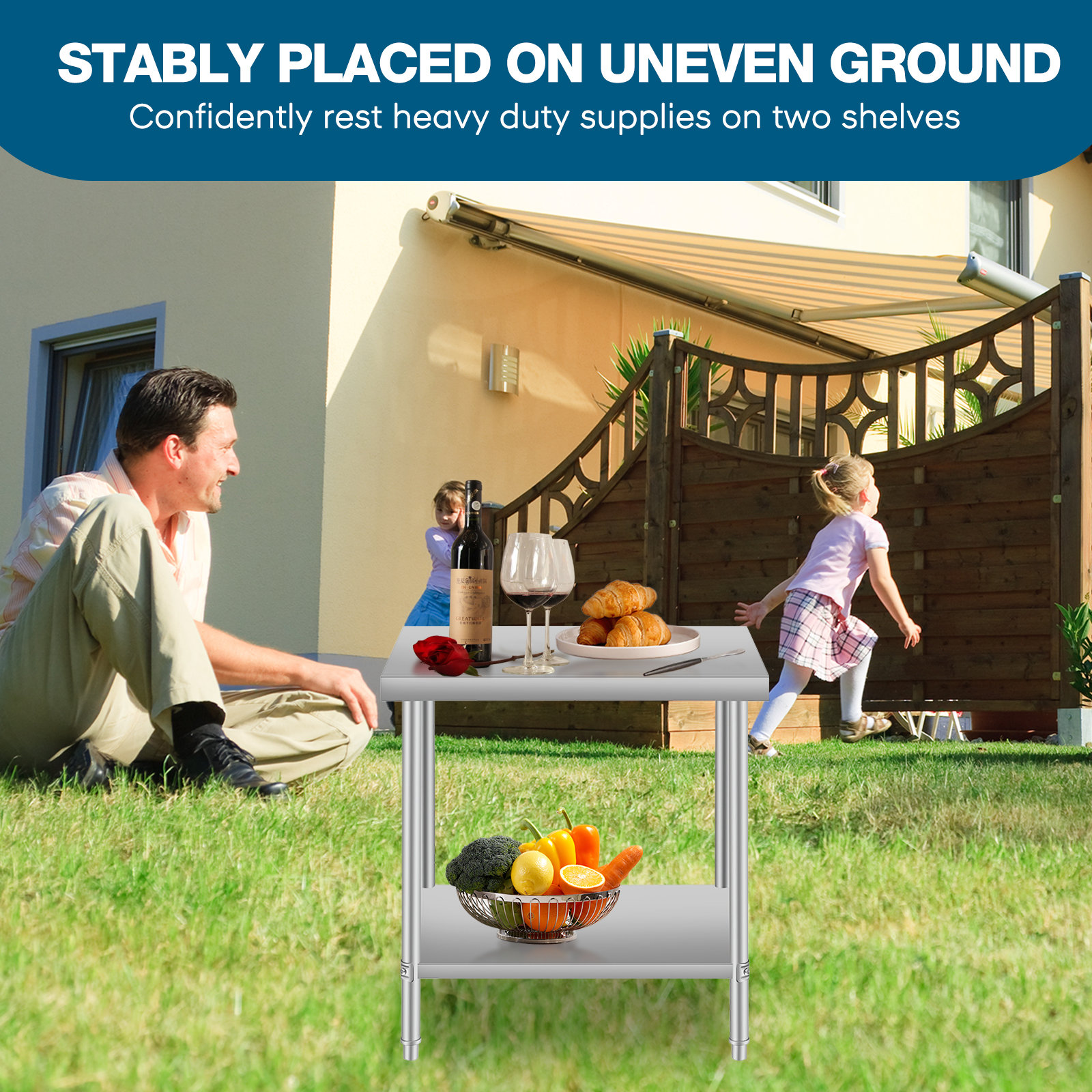 Wrought Studio™ Thorn 24" x 18" Stainless Steel Work Table with Under ...