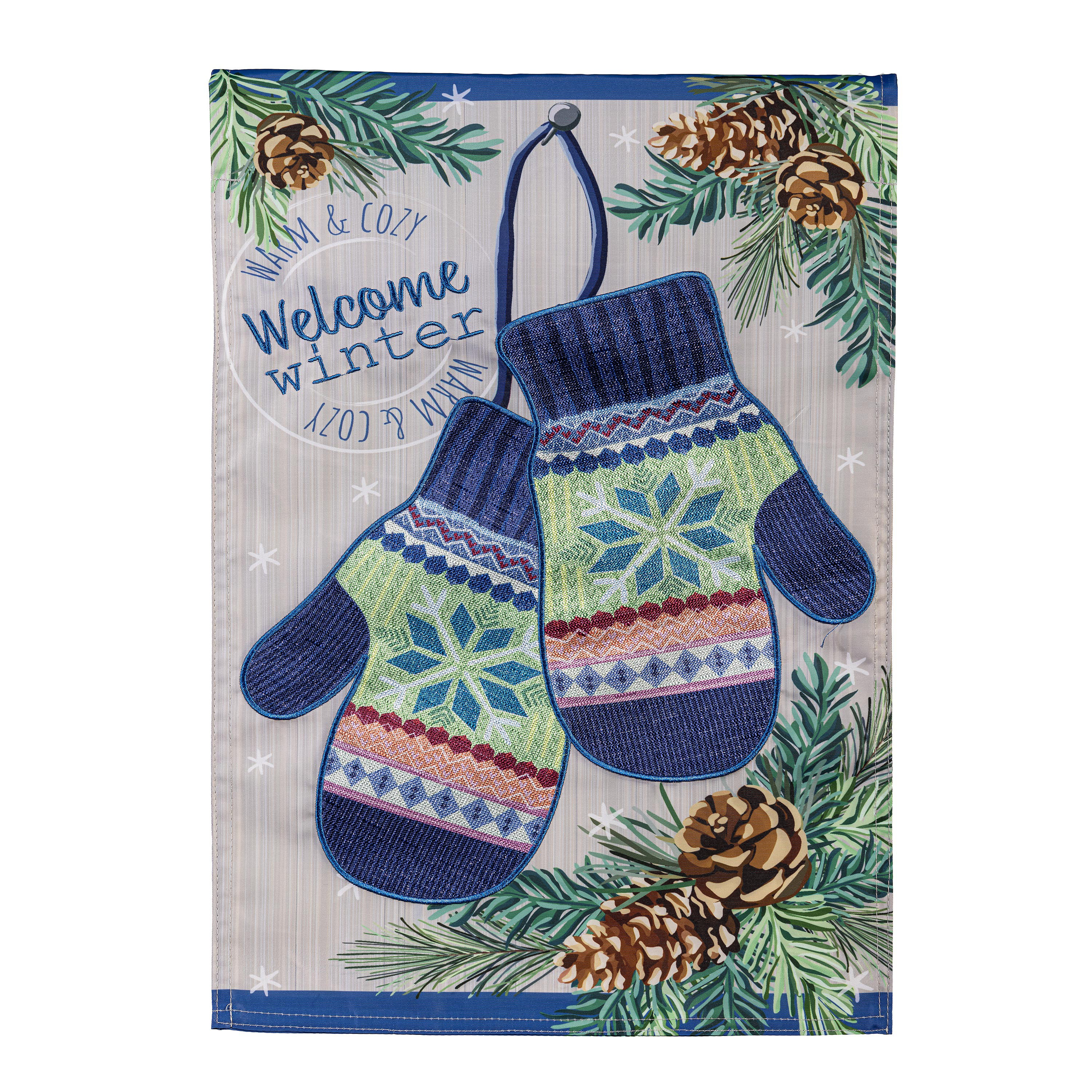 Ophelia & Co. Winter Mittens Applique Garden Flag | Wayfair