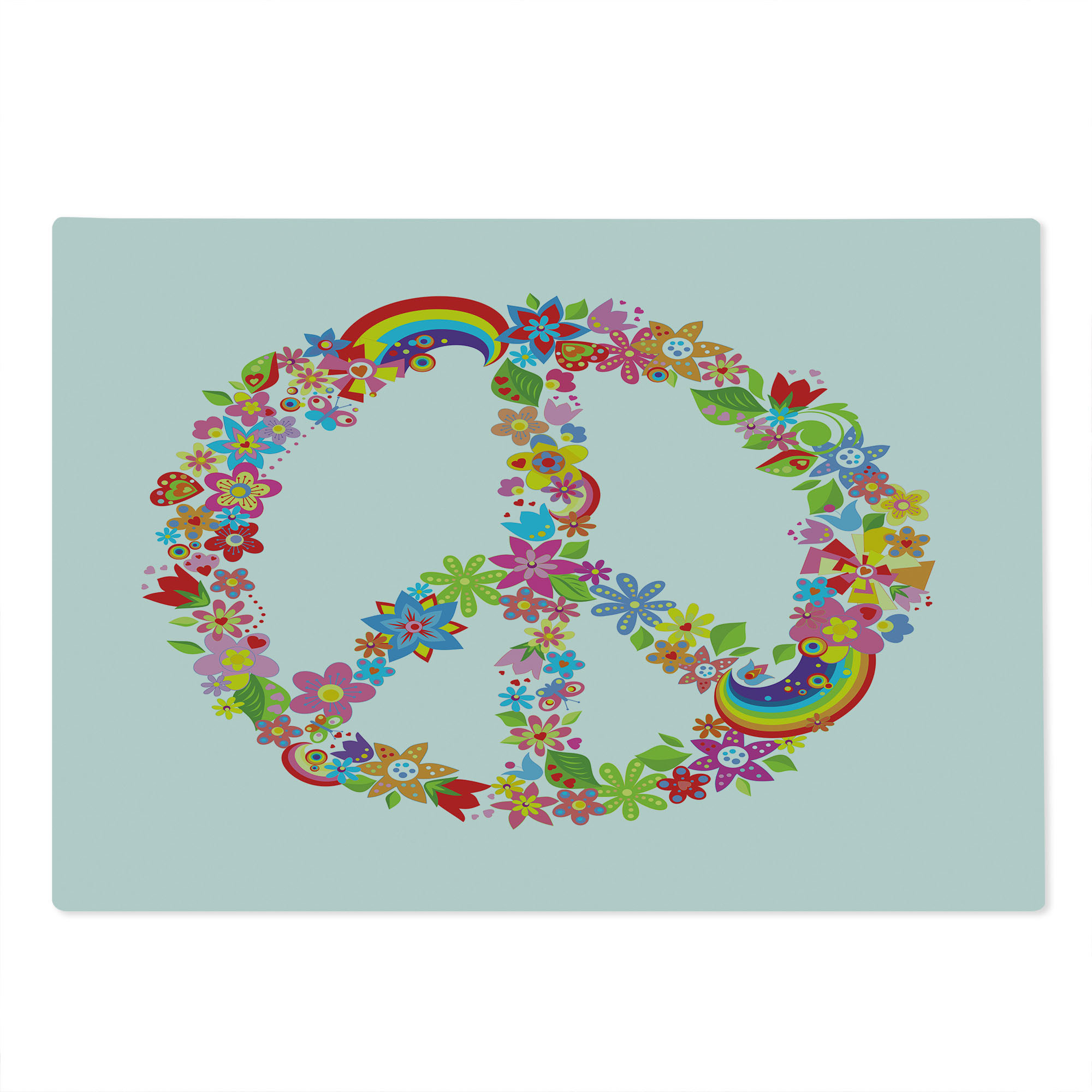 Ambesonne 1970s Cutting Board Large Size Colorful Flower Bloom Rainbow ...