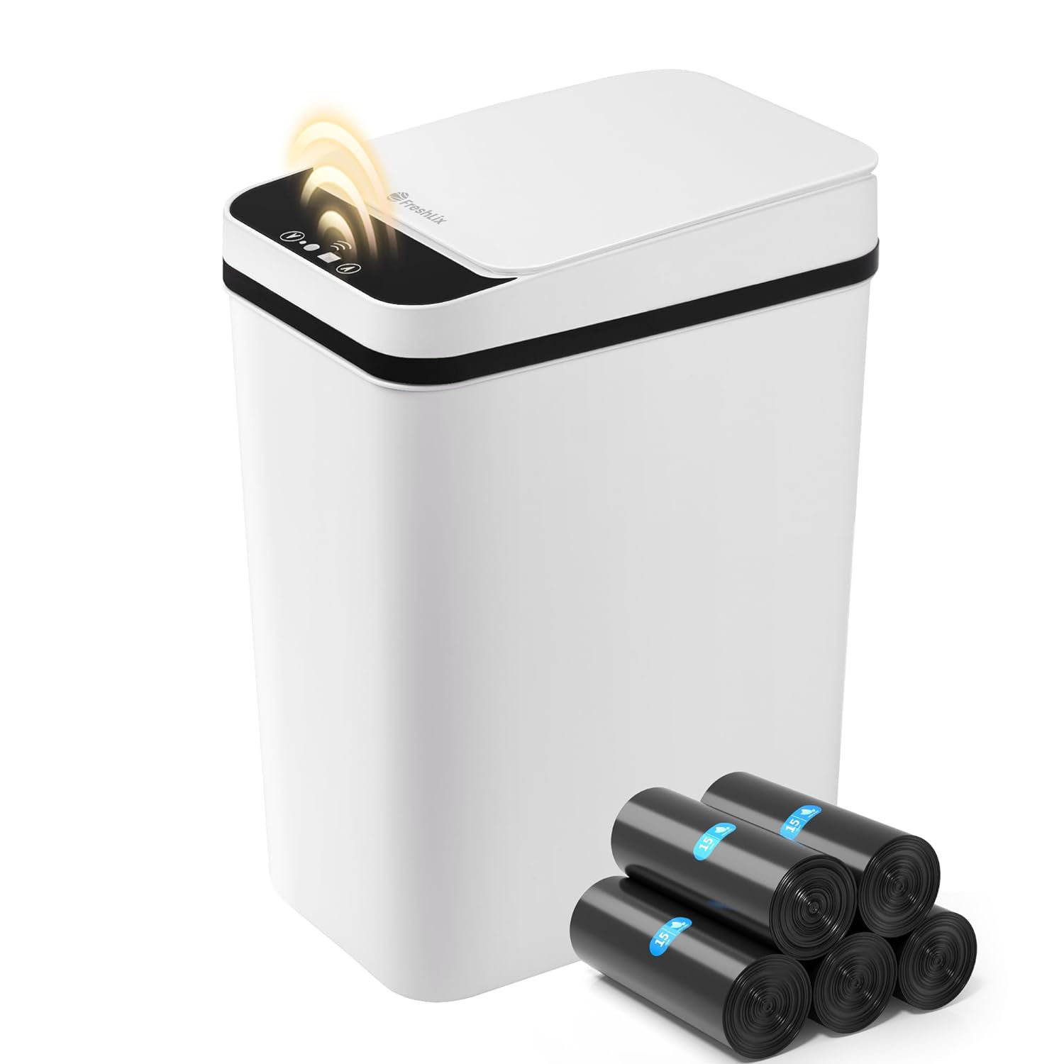 FAST APPLIANCES LLC Bathroom Garbage Can With Lid, 2.6 Gallon Diaper ...