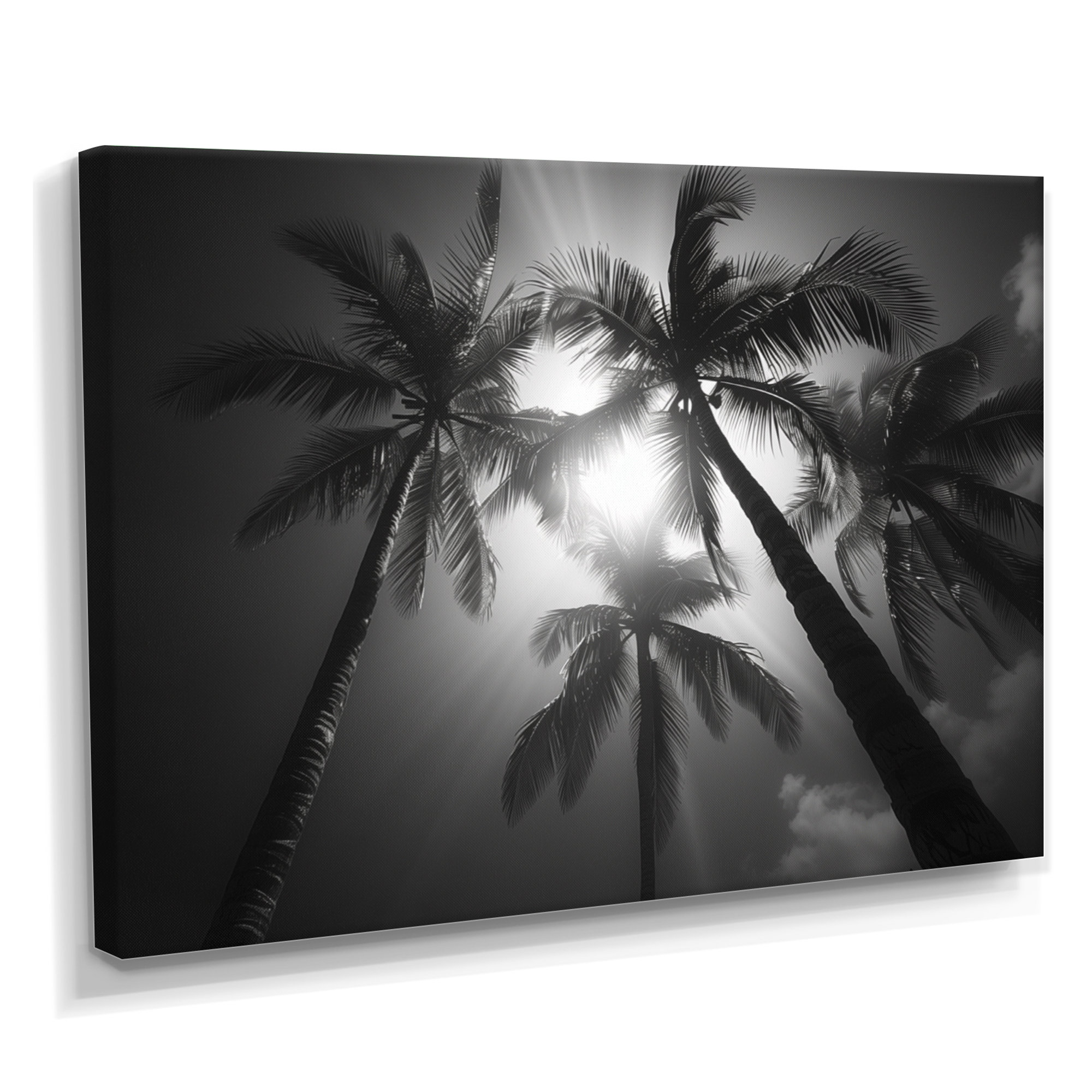 Bay Isle Home™ Monochrome Grey Palm Trees Elegant Silhouette - Palms ...